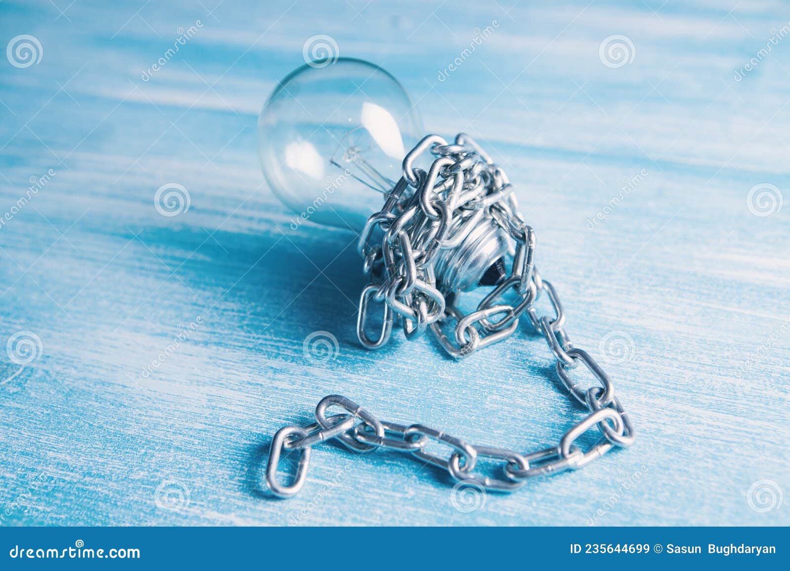 Intellectual Property. Light Bulb with Chain Stock Image - Image of ...