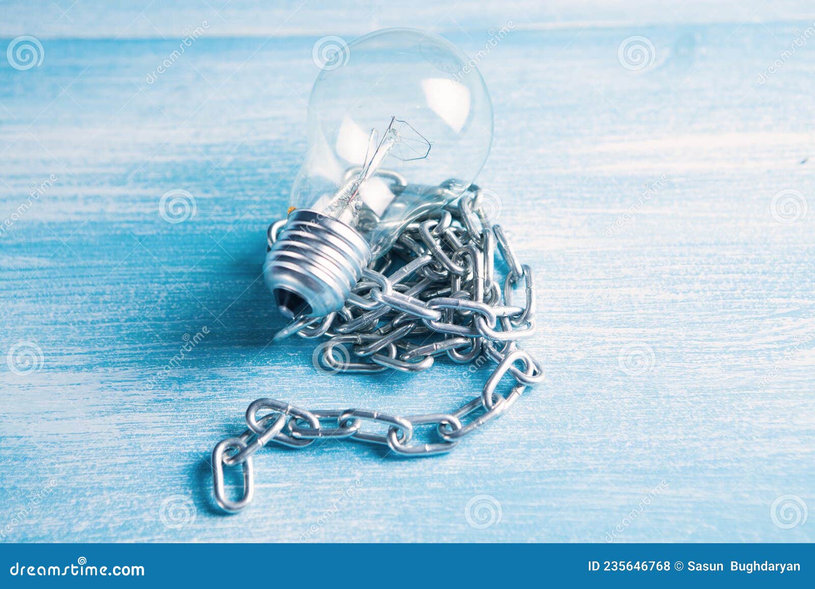 Intellectual Property. Light Bulb with Chain Stock Photo - Image of ...