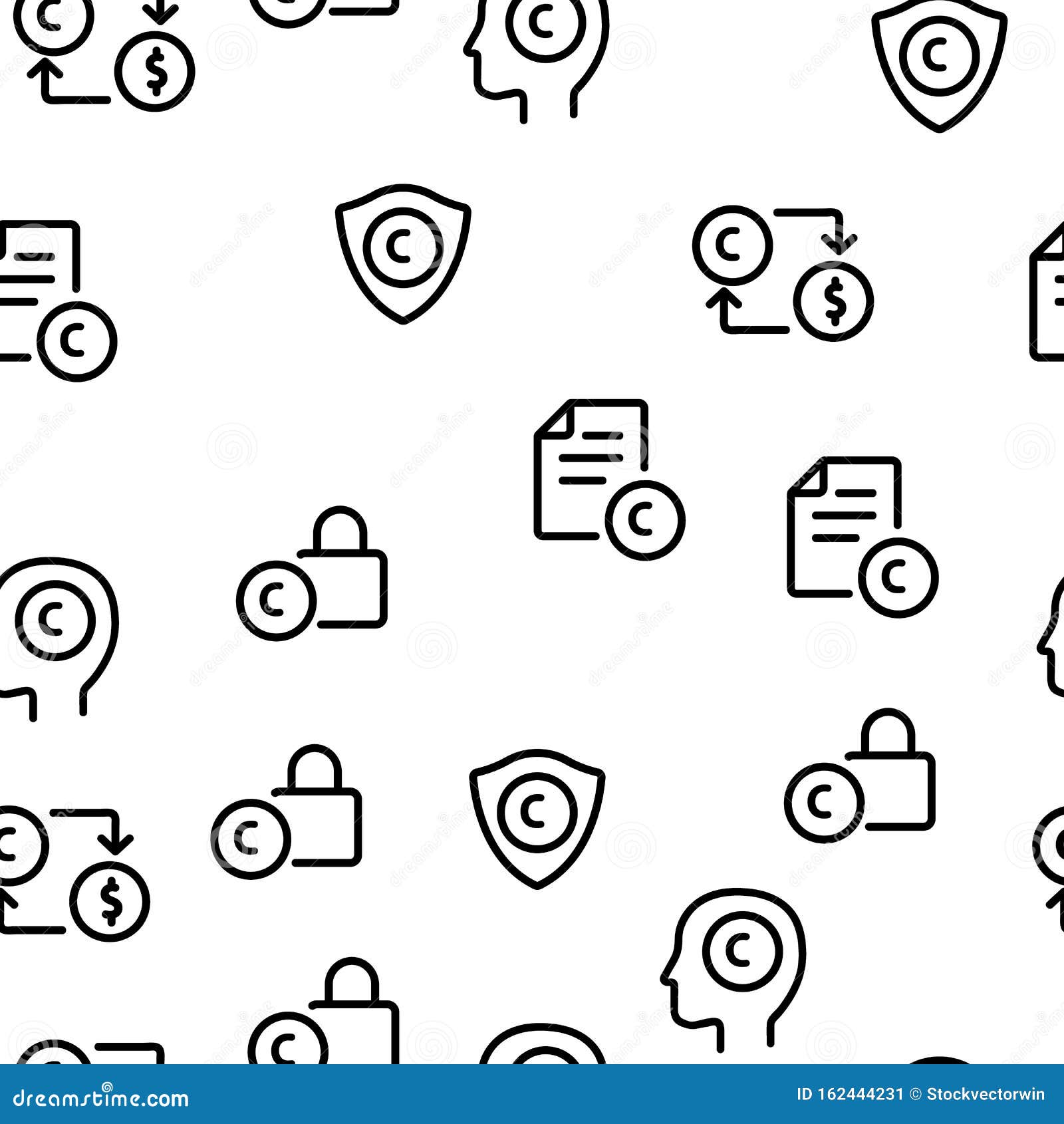 Intellectual Property Vector Seamless Pattern Stock Vector ...
