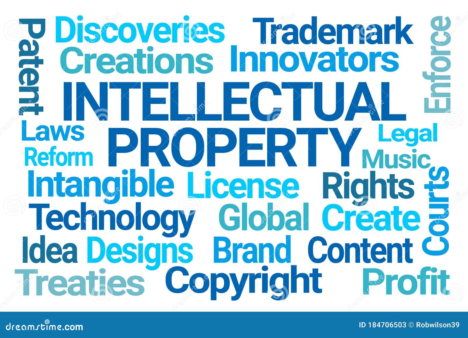 Intellectual Property Word Cloud Stock Illustration - Illustration of ...