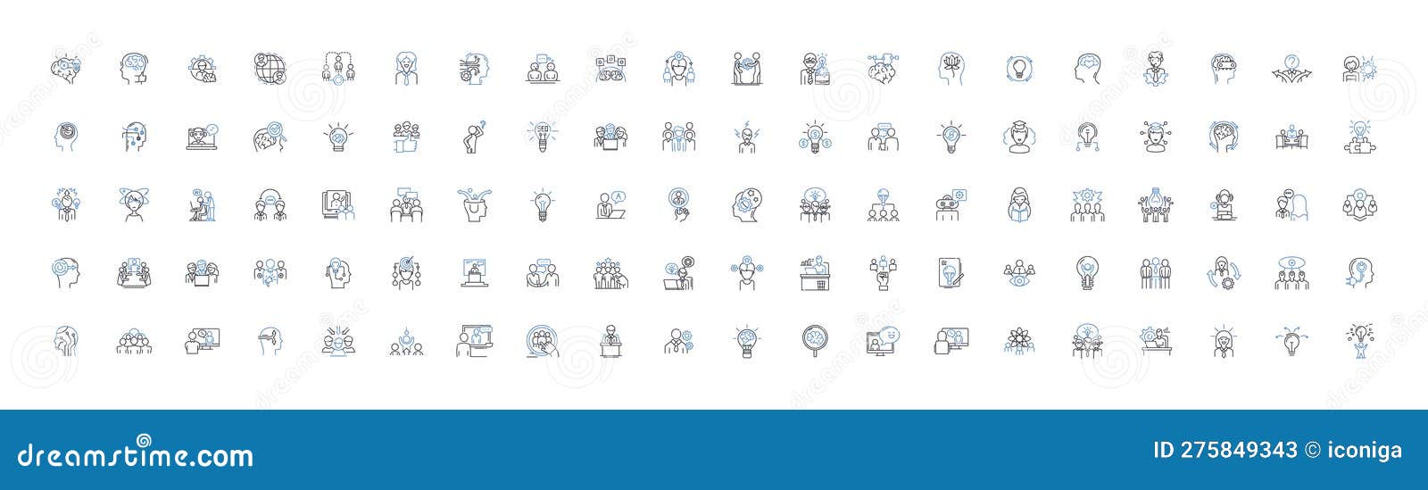 Intellectually Curious Individuals Line Icons Collection. Inquisitive ...