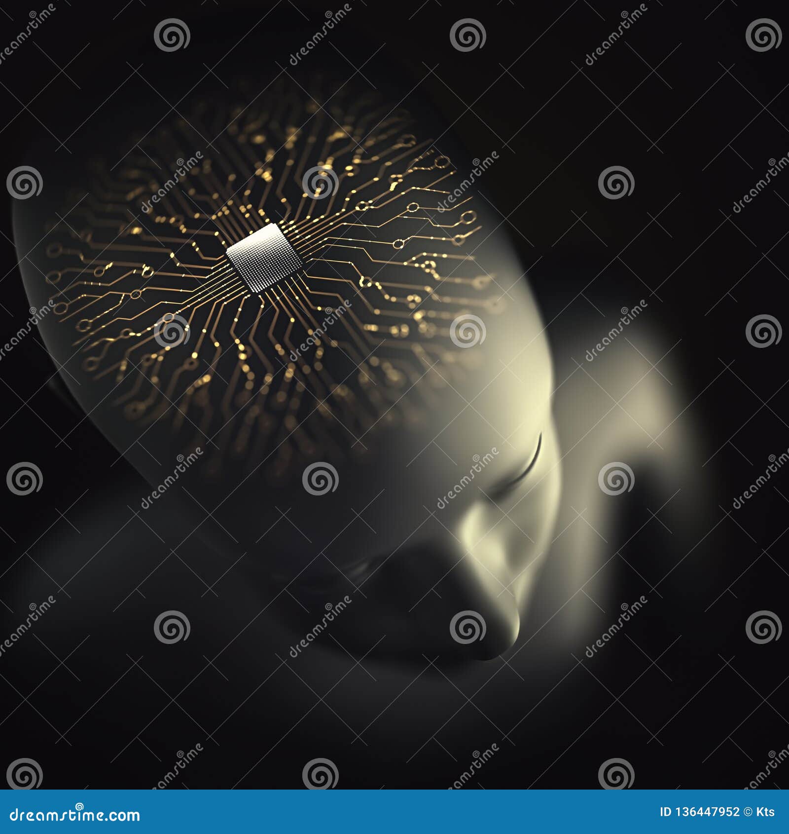 Intelligence Artificielle Brain Microprocessor Nervous System Illustration Stock - Illustration ...