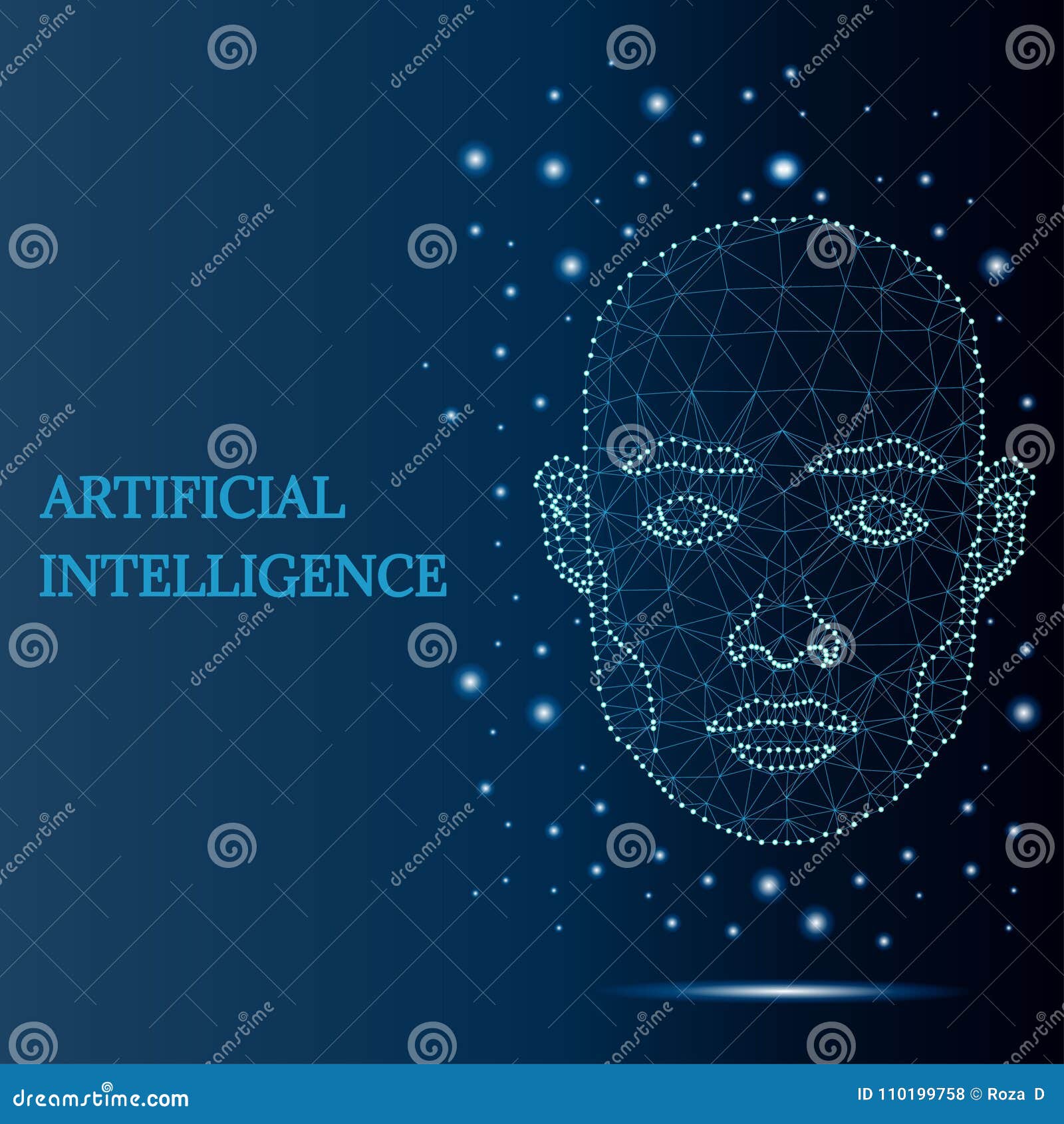 Intelligence Artificielle, Visage 2 D'homme Illustration de Vecteur ...