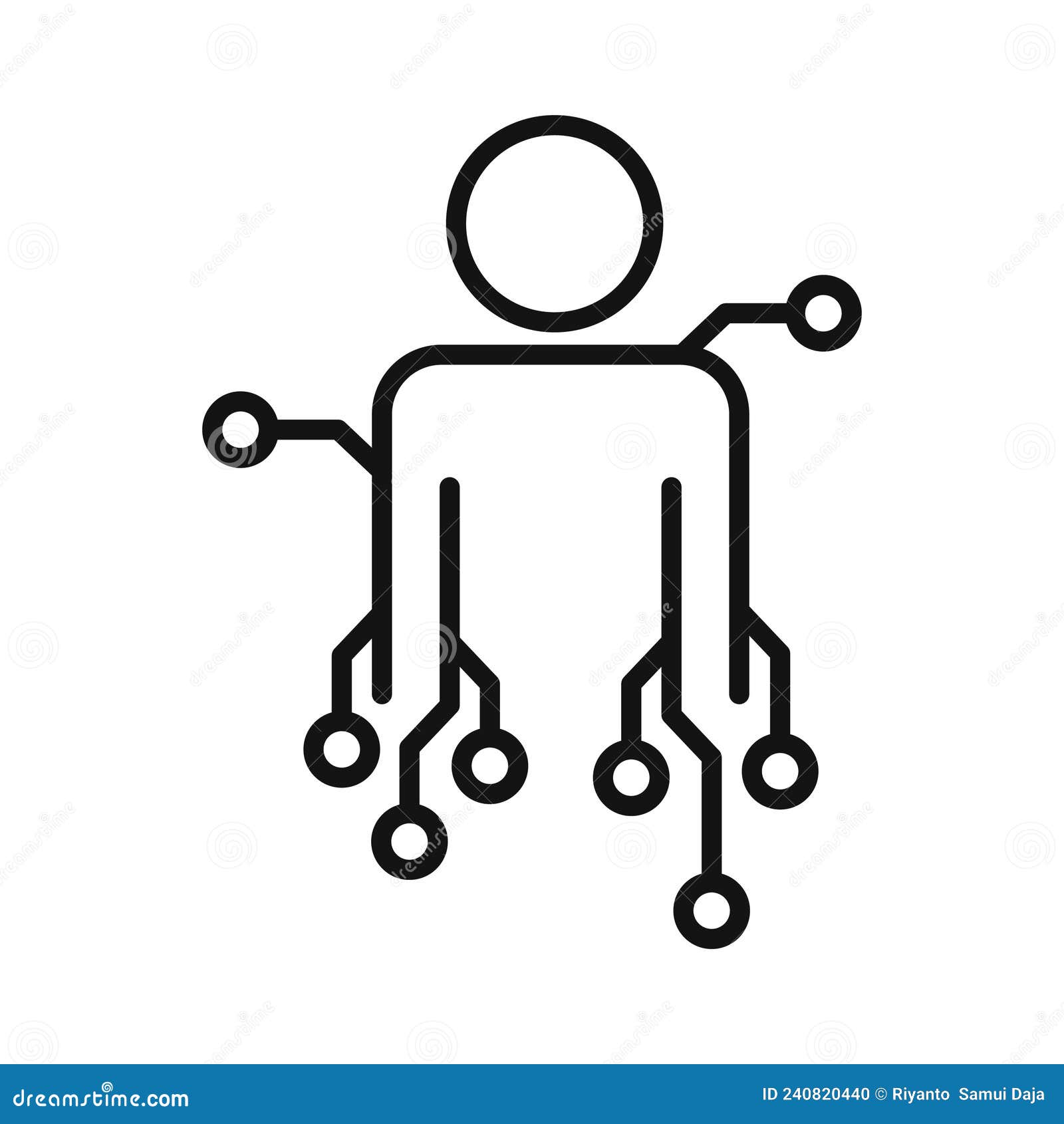 Intelligence Assistant Black and White Icon Illustration Stock Vector ...