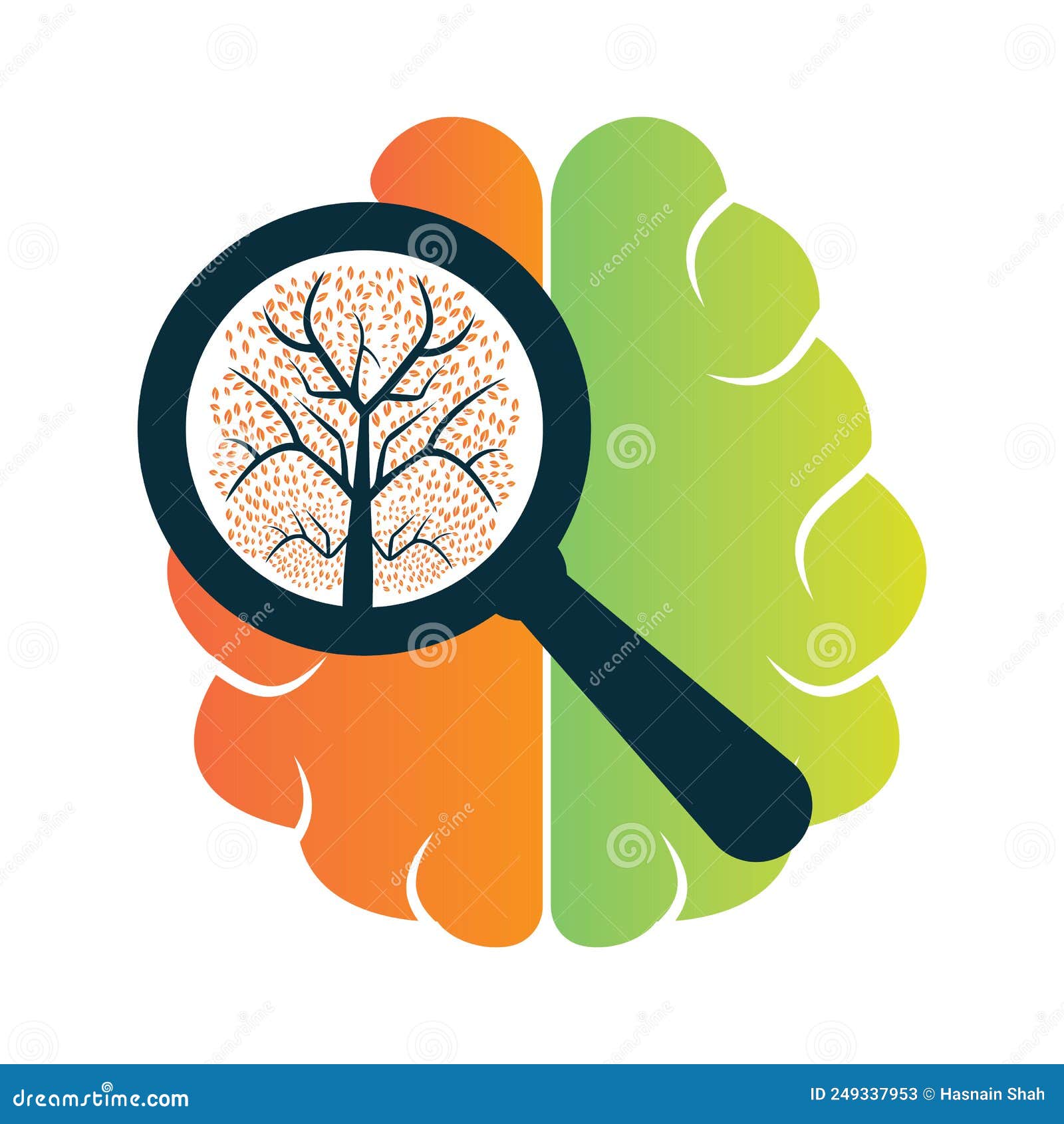Brain With Magnifying Glass Colored Icon. Organ Research, Analyzes ...