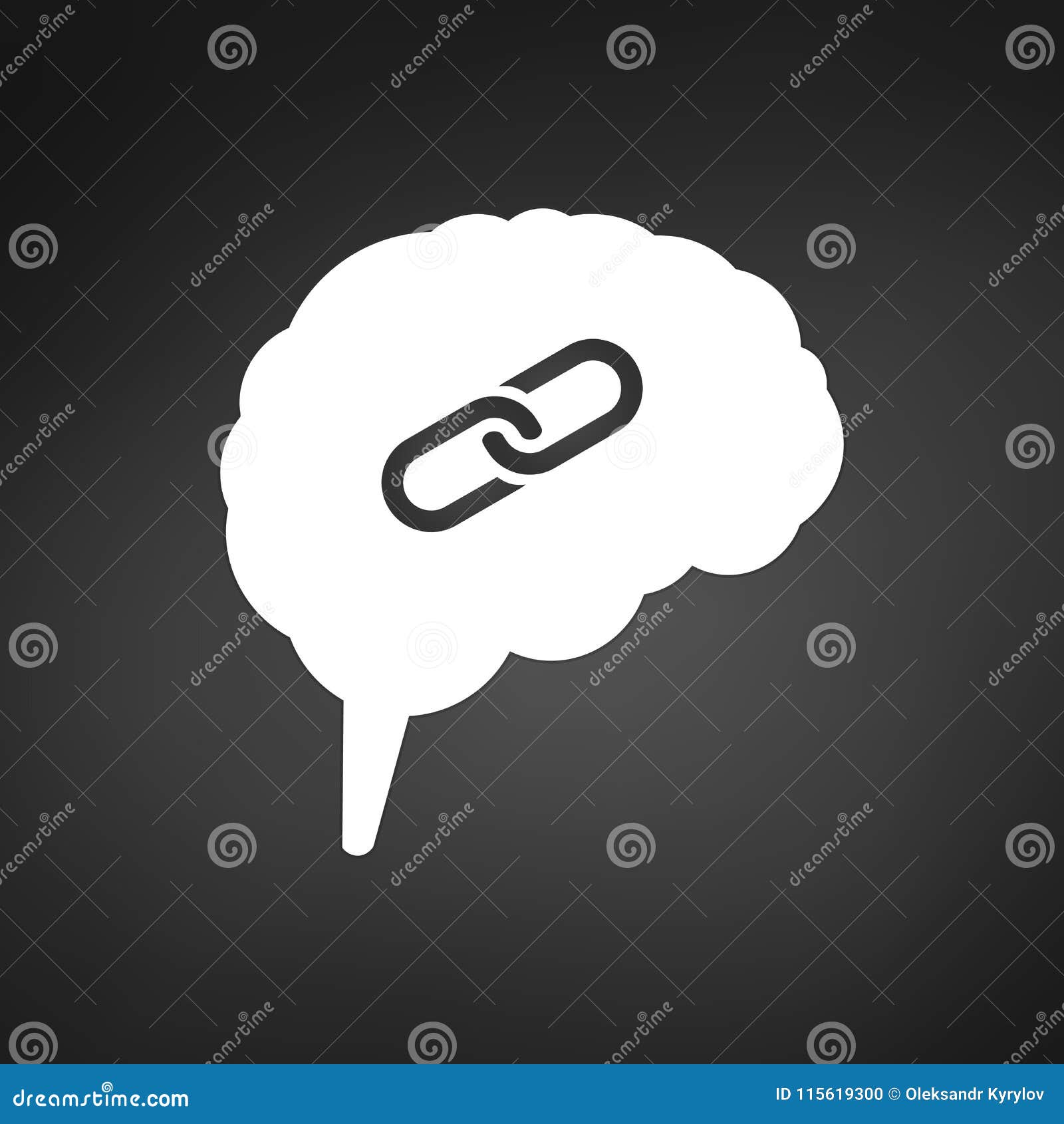 Intelligence Brain with Connection or Link Icon. Vector Illustration ...
