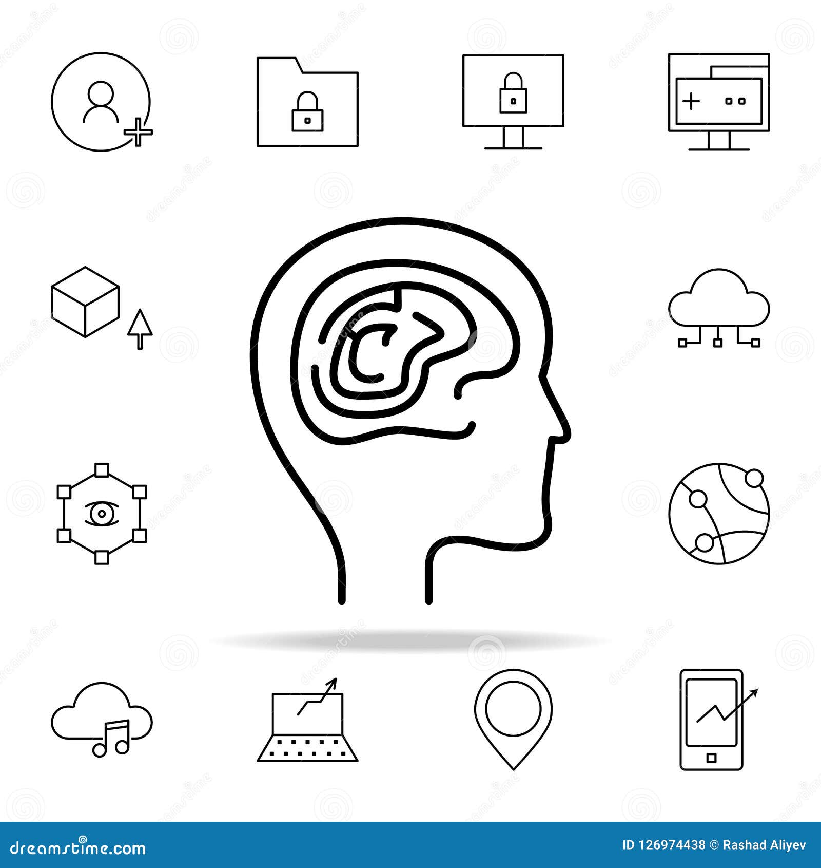 Intelligence Brain Icon. New Technologies Icons Universal Set for Web ...