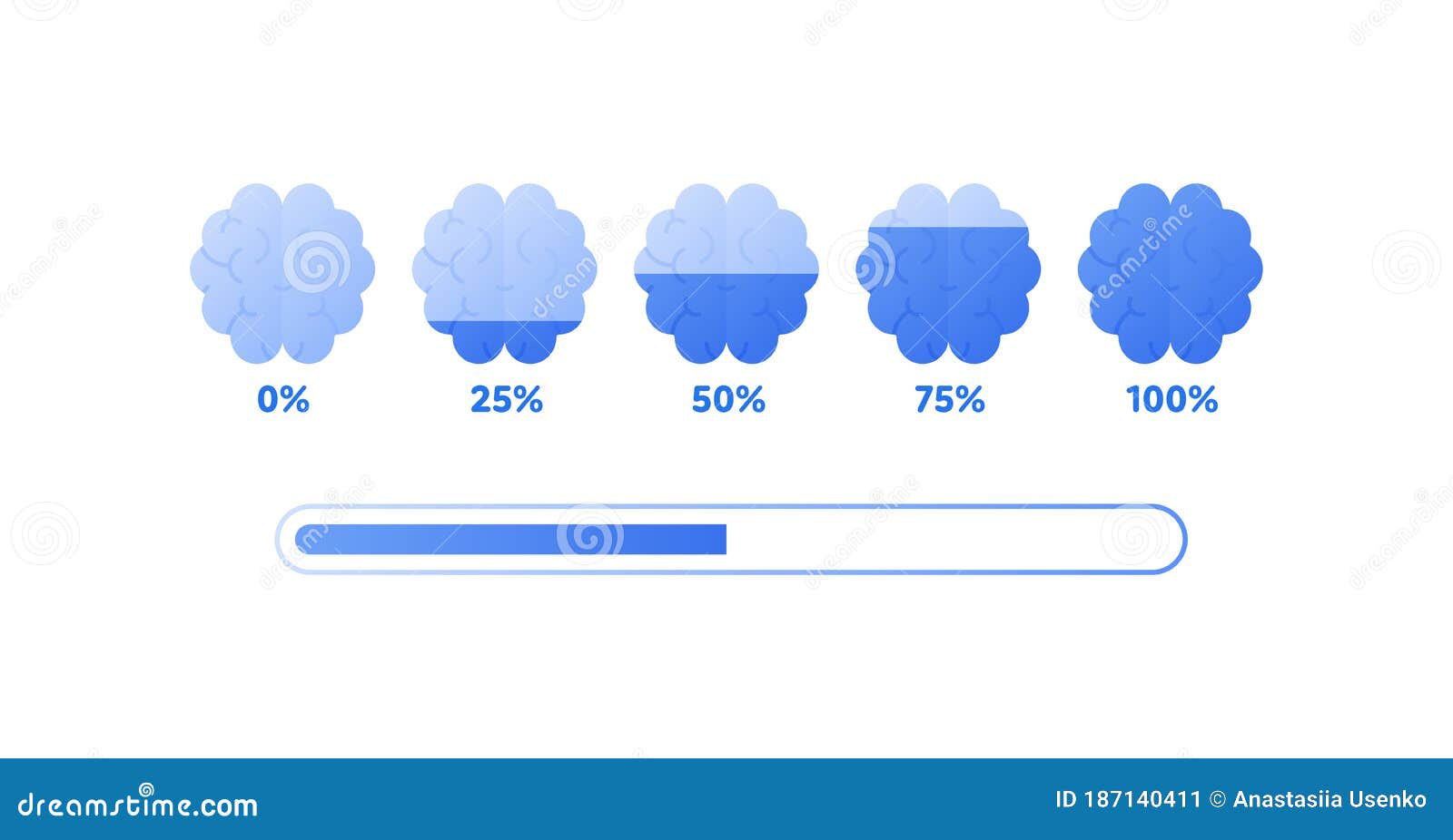 Intelligence And Brain Improvement Concept. Vector Flat Illustration ...