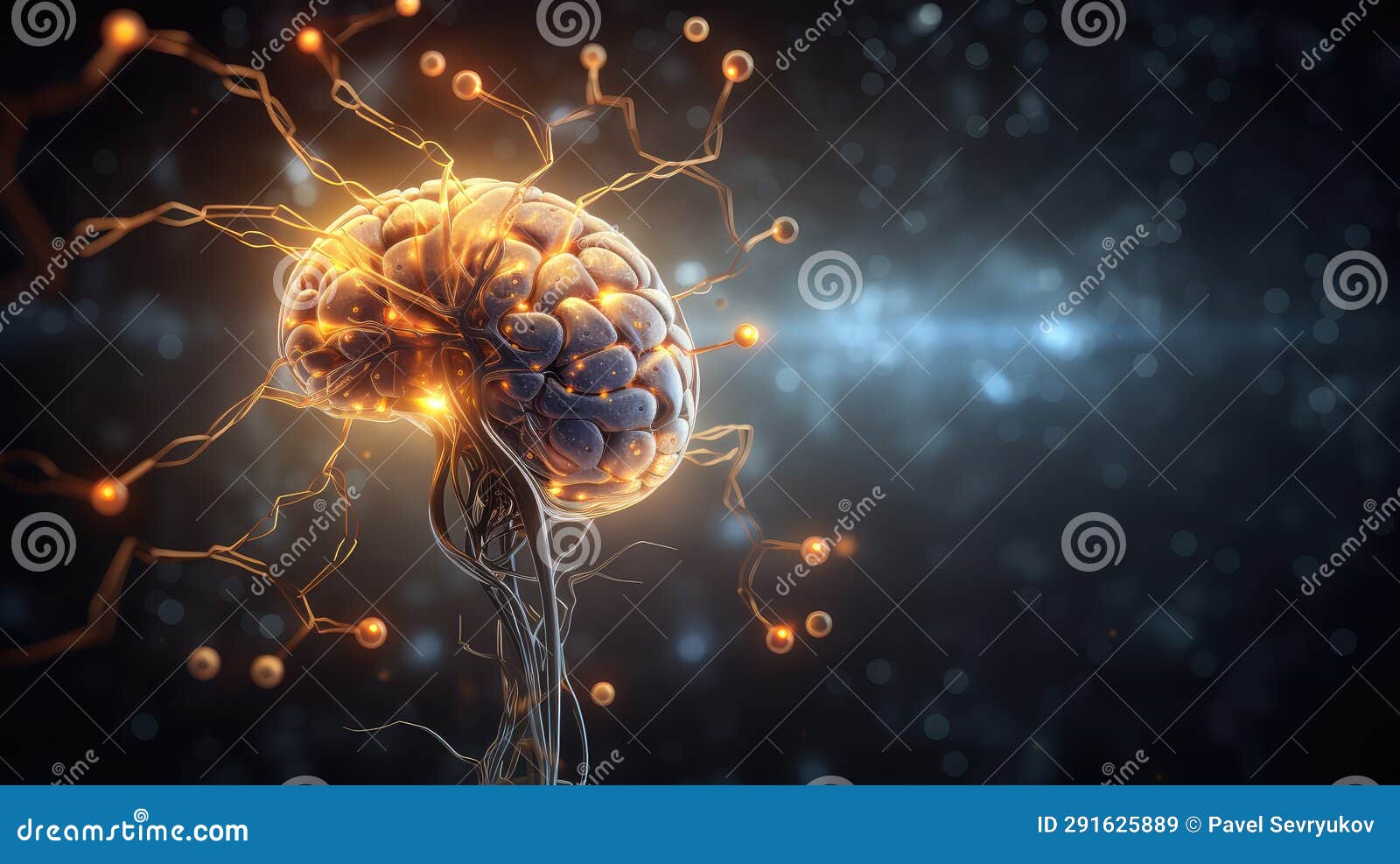 Intelligence Brain Neuron Technology Stock Illustration - Illustration ...