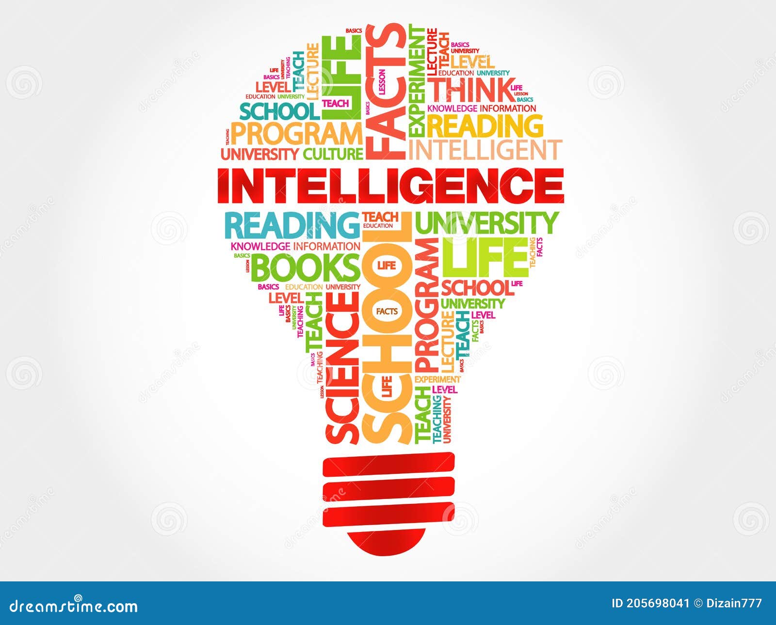 Intelligence Bulb Word Cloud Stock Illustration - Illustration of ...