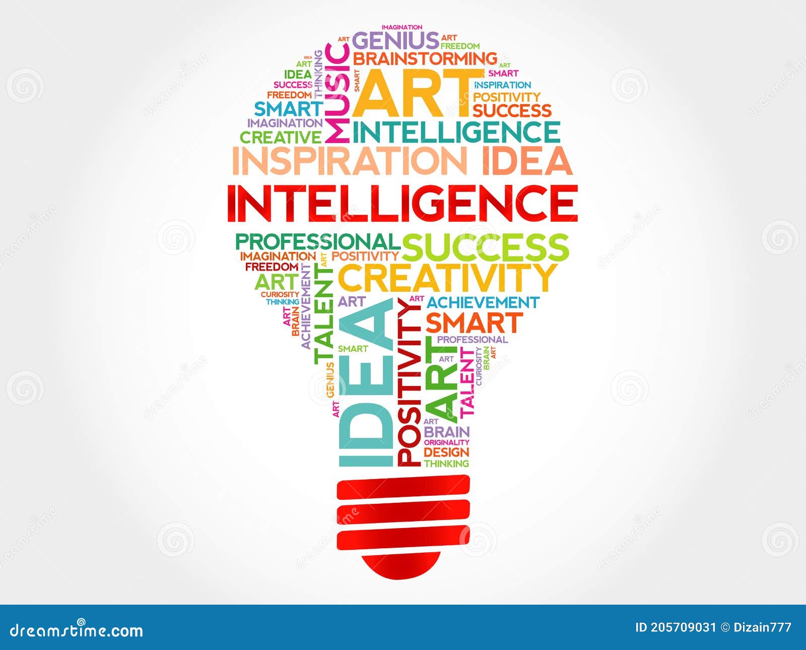 Intelligence Bulb Word Cloud Stock Illustration - Illustration of idea ...