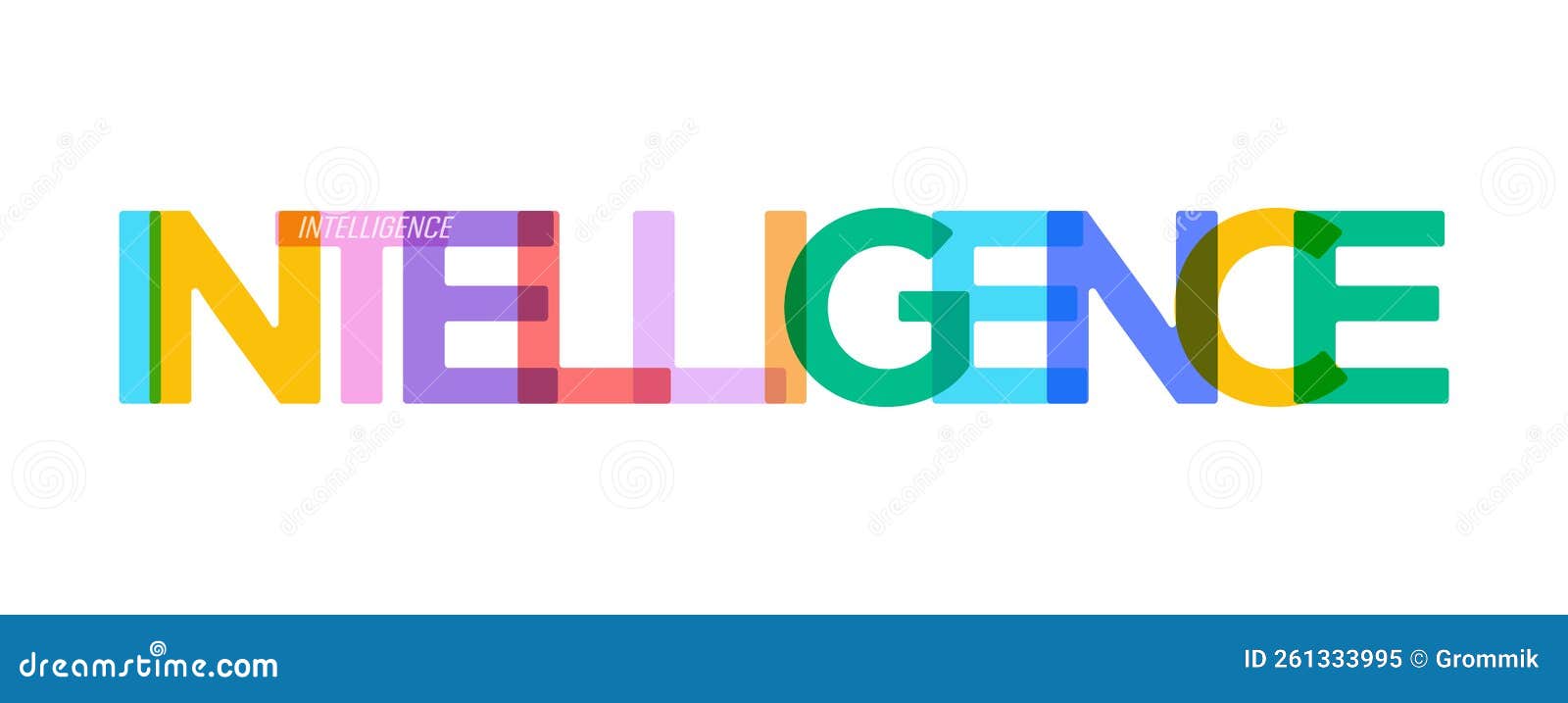 INTELLIGENCE. Colorful Typographic Banner Stock Vector - Illustration ...