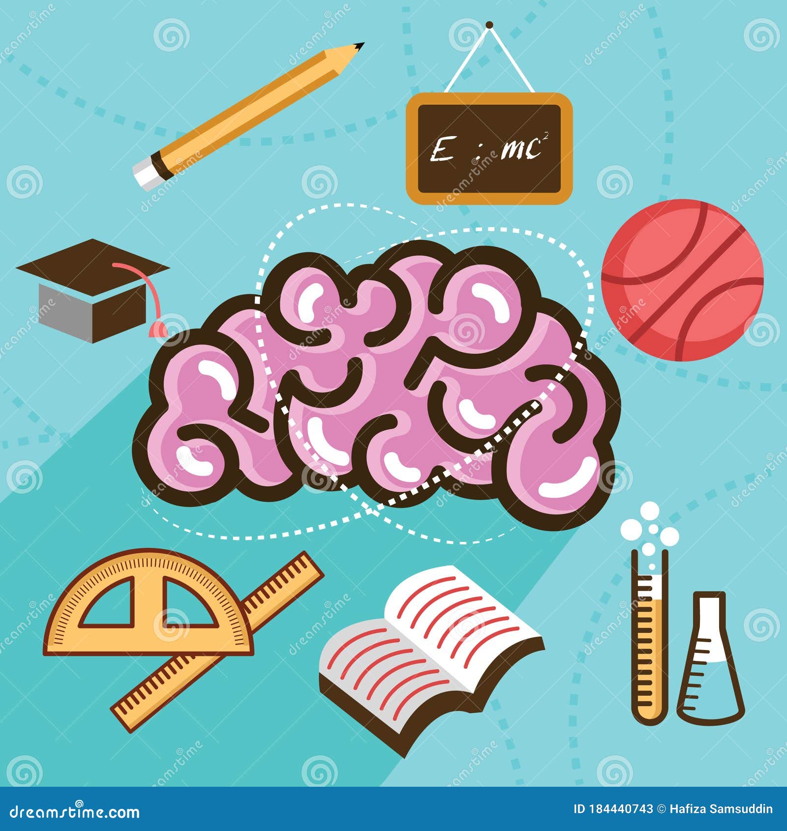 Intelligence Concept Items. Vector Illustration Decorative Background ...