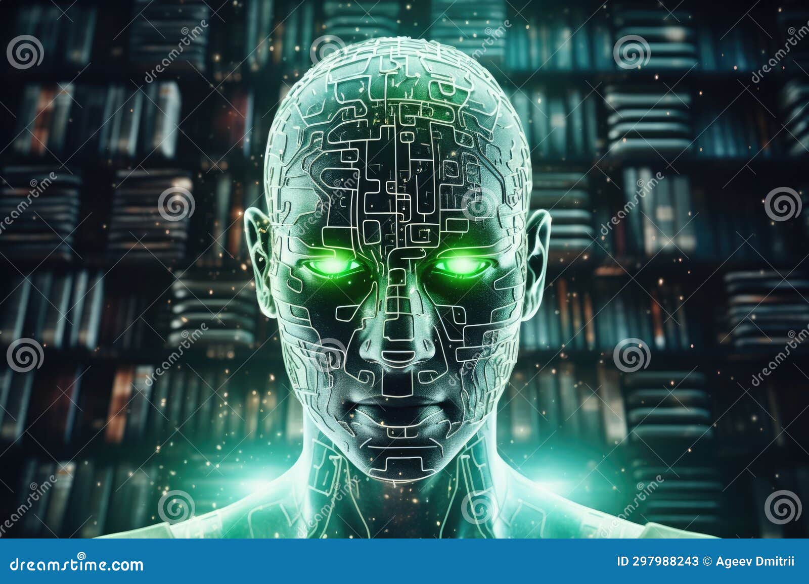Cyborg Man On Digital Background Royalty-Free Stock Photography ...