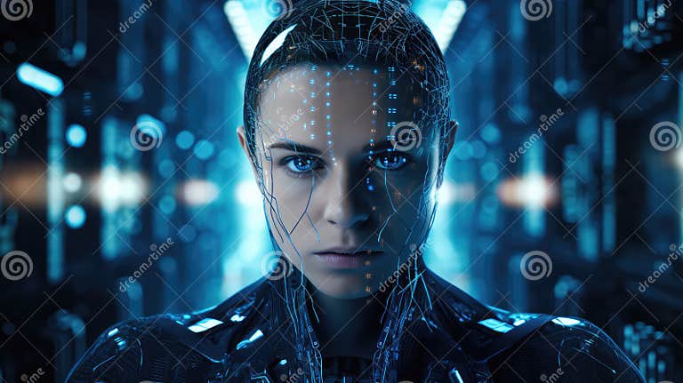 Intelligence Dark Blue Technology Background Stock Illustration ...