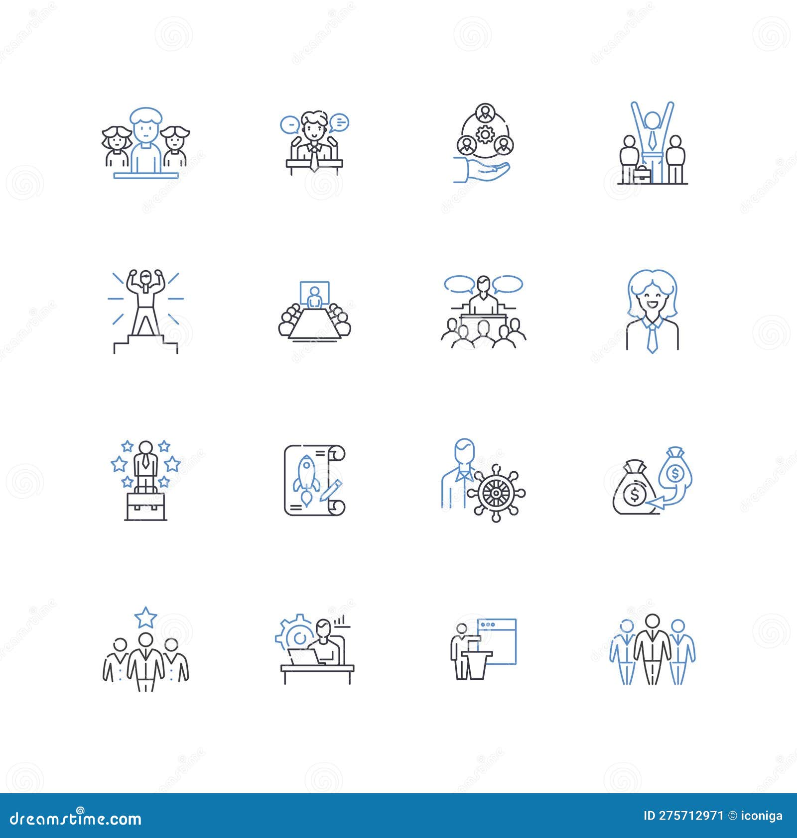 Intelligence-driven Leadership Line Icons Collection. Insightful ...