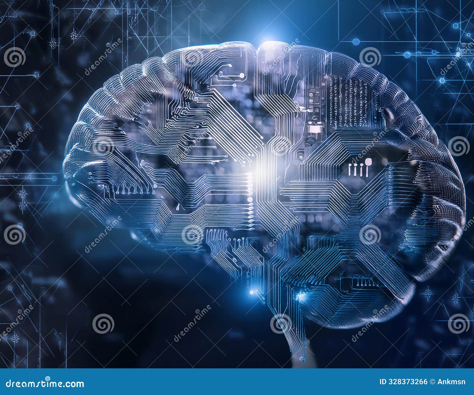 Intelligence Featuring Elements Like Brain Imagery, Analytical Symbols ...