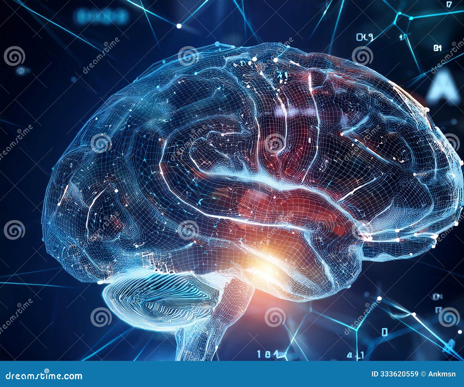 Intelligence Featuring Elements Like Brain Imagery, Analytical Symbols ...