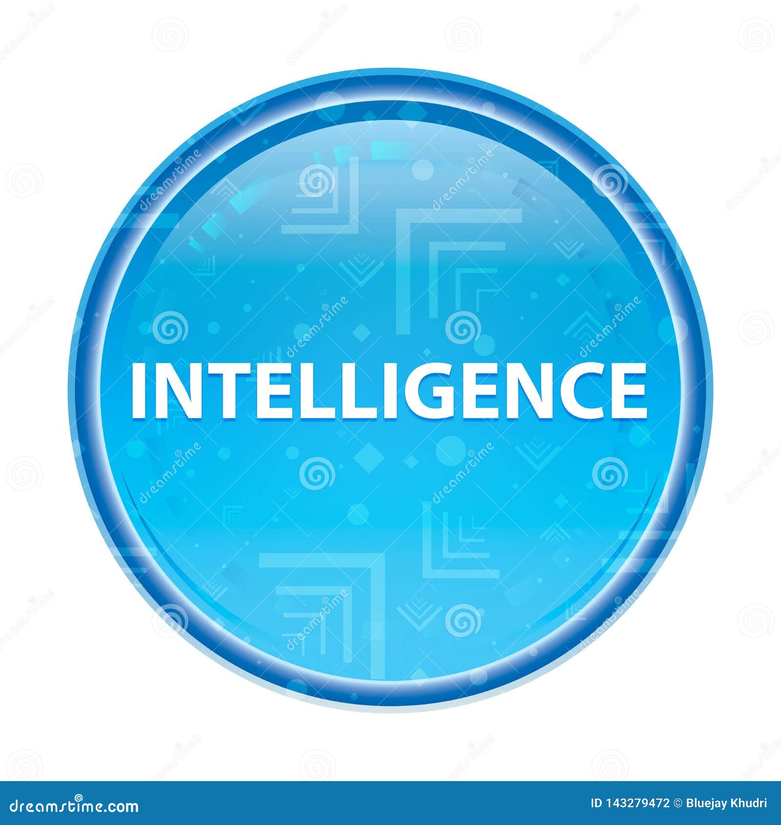 Intelligence Floral Blue Round Button Stock Illustration - Illustration ...