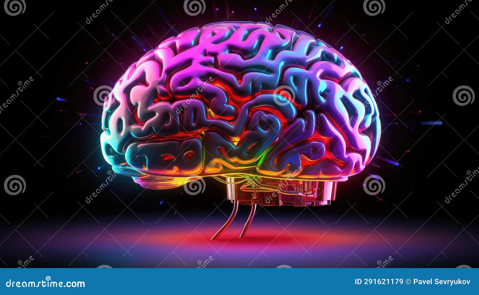 Intelligence Human Brain Electronic Stock Illustration - Illustration ...