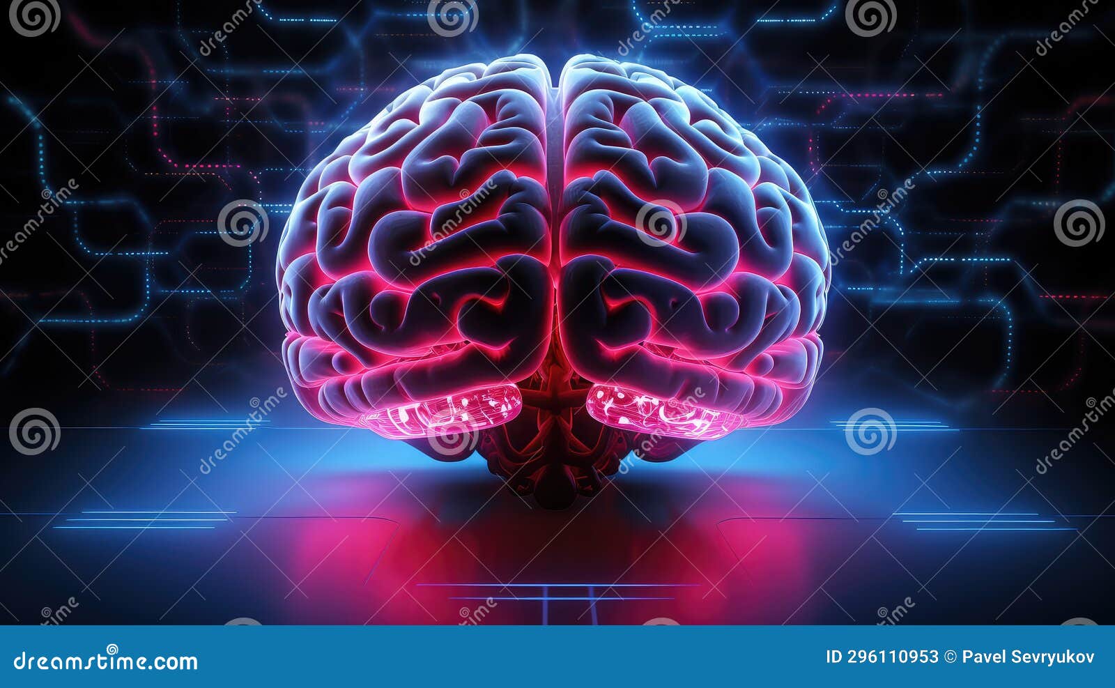Intelligence Human Brain Electronic Stock Illustration - Illustration ...