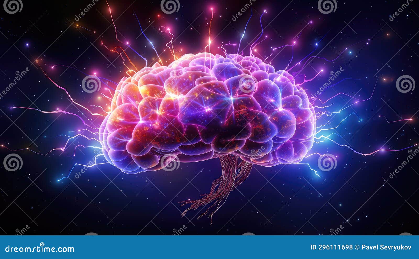 Intelligence Human Brain Electronic Stock Illustration - Illustration ...