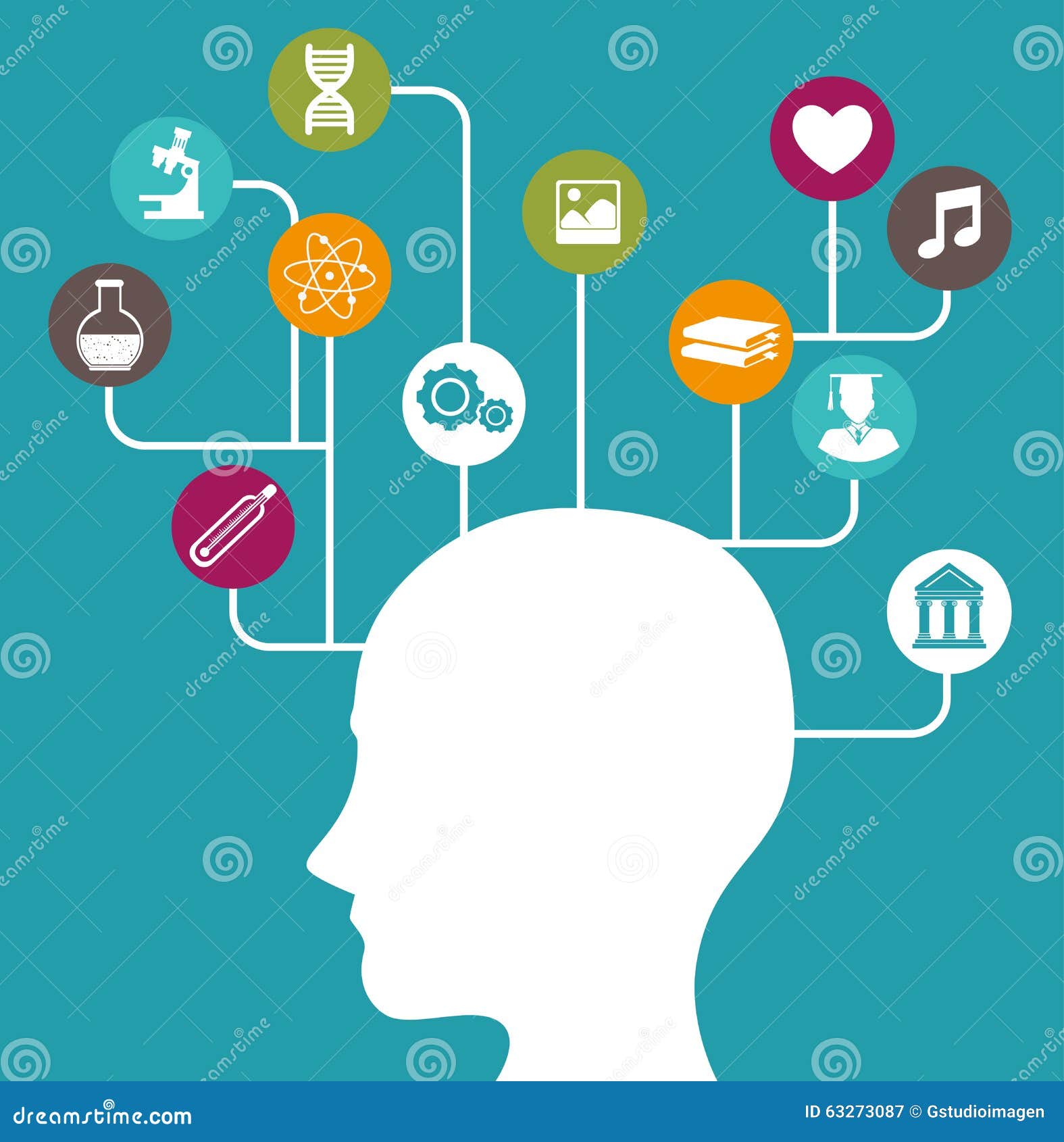 Intelligence of the Human Brain Stock Illustration - Illustration of ...