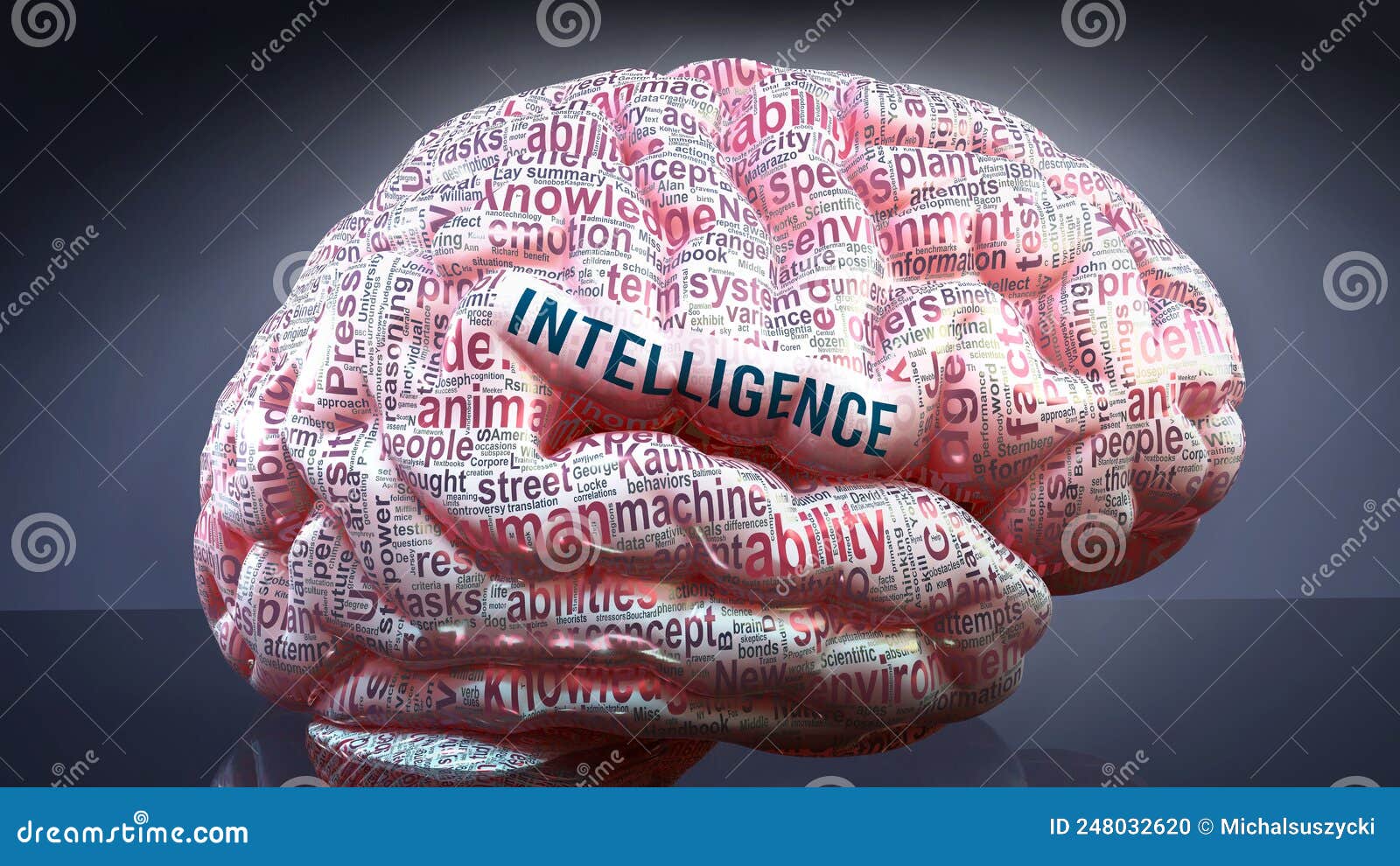 Intelligence and a Human Brain Stock Illustration - Illustration of ...