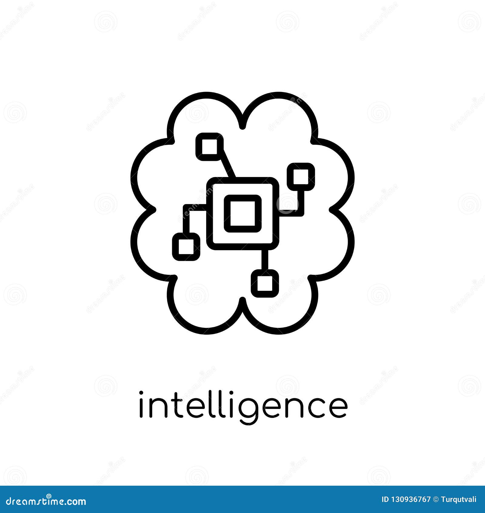 Intelligence Icon. Trendy Modern Flat Linear Vector Intelligence Stock ...