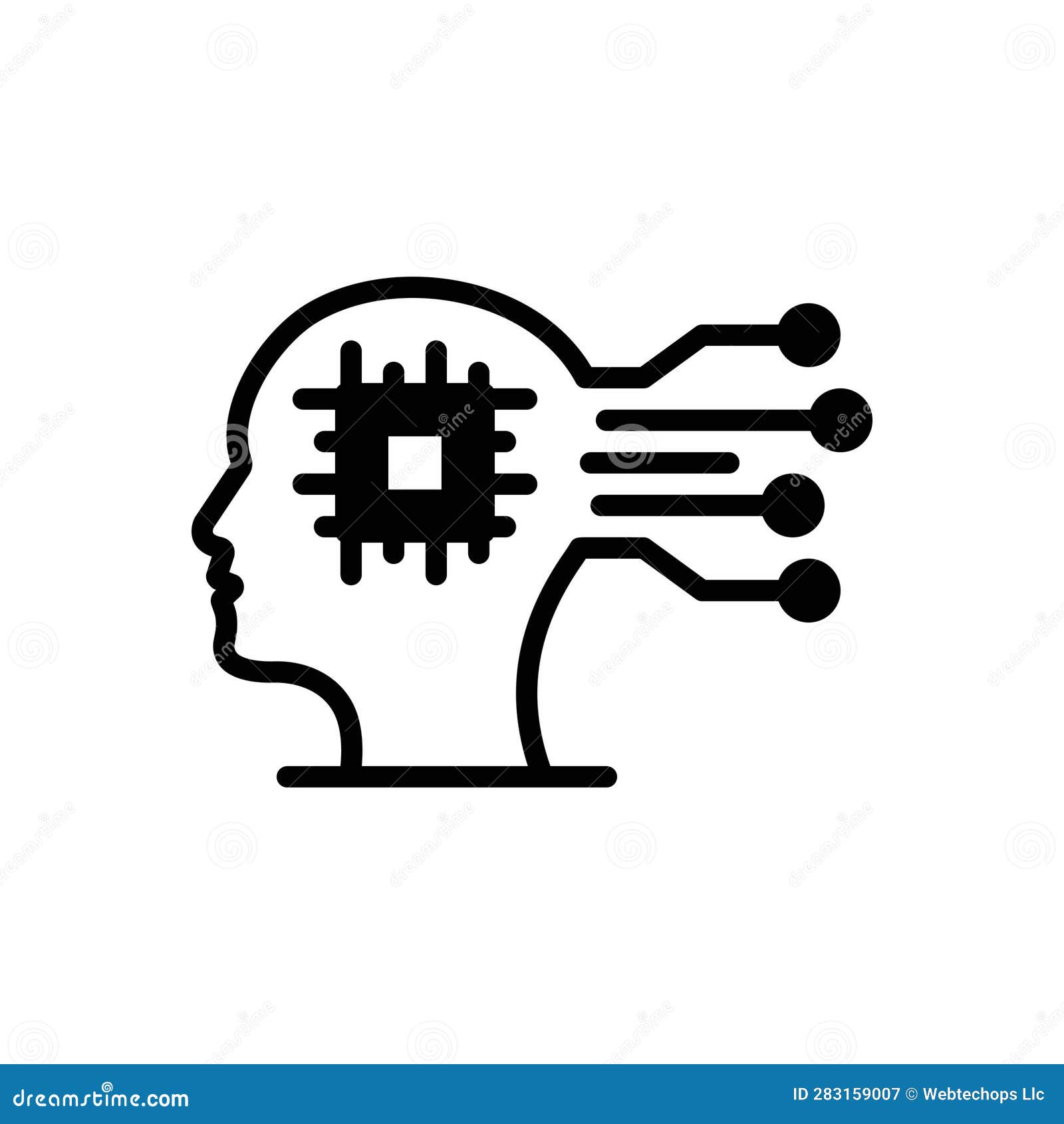 Black Solid Icon for Intelligence, Wisdom and Brain Stock Vector ...