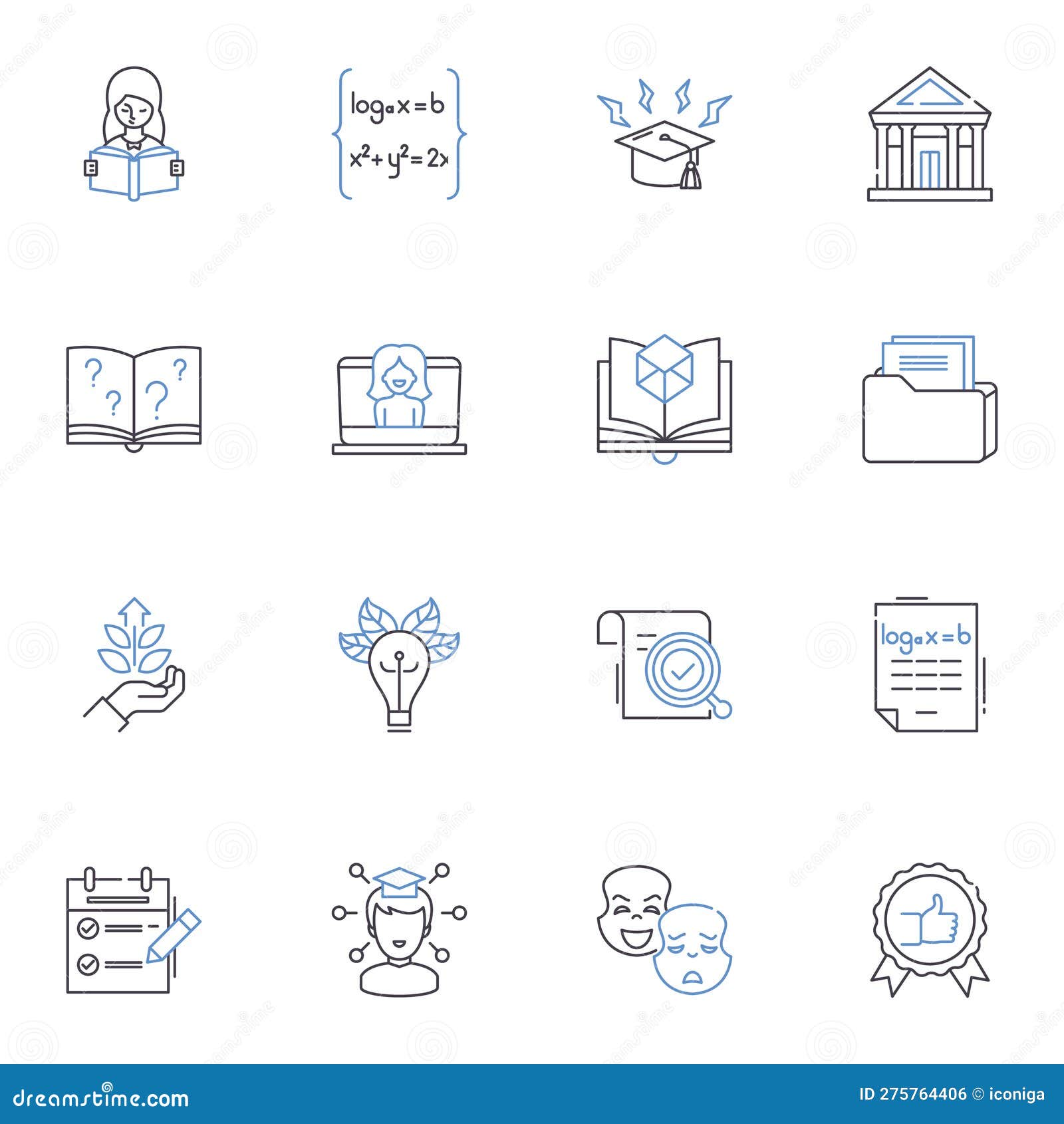 Intelligence Line Icons Collection. Wisdom, Knowledge, Cognition ...