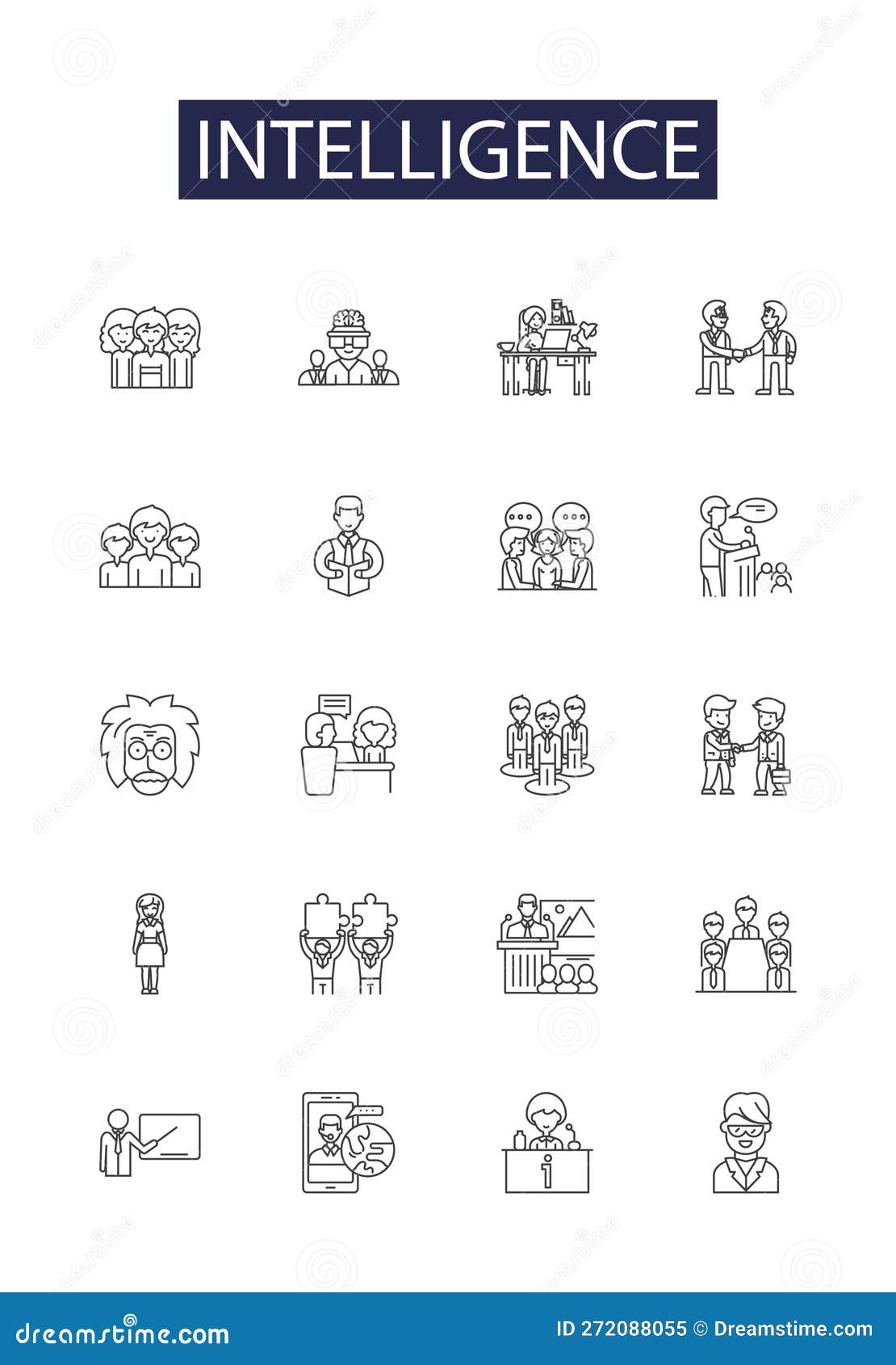 Intelligence Line Vector Icons and Signs. Intelligence, Technology ...