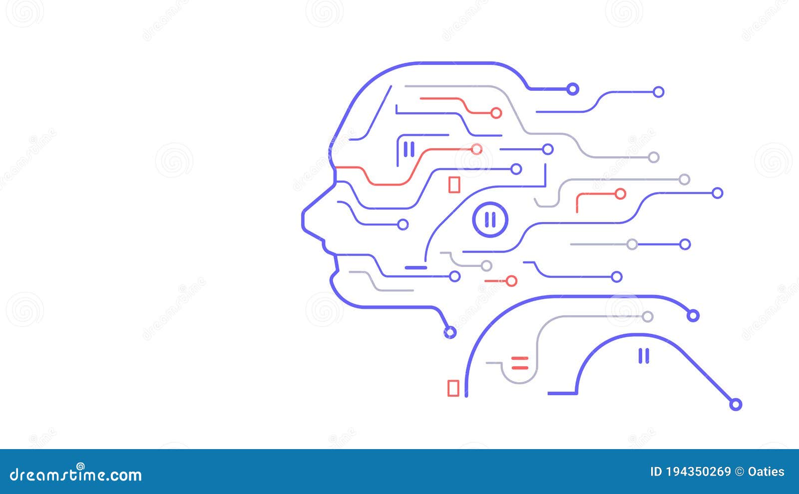 Intelligence Machine Learning Big Data Tech Stock Vector - Illustration ...