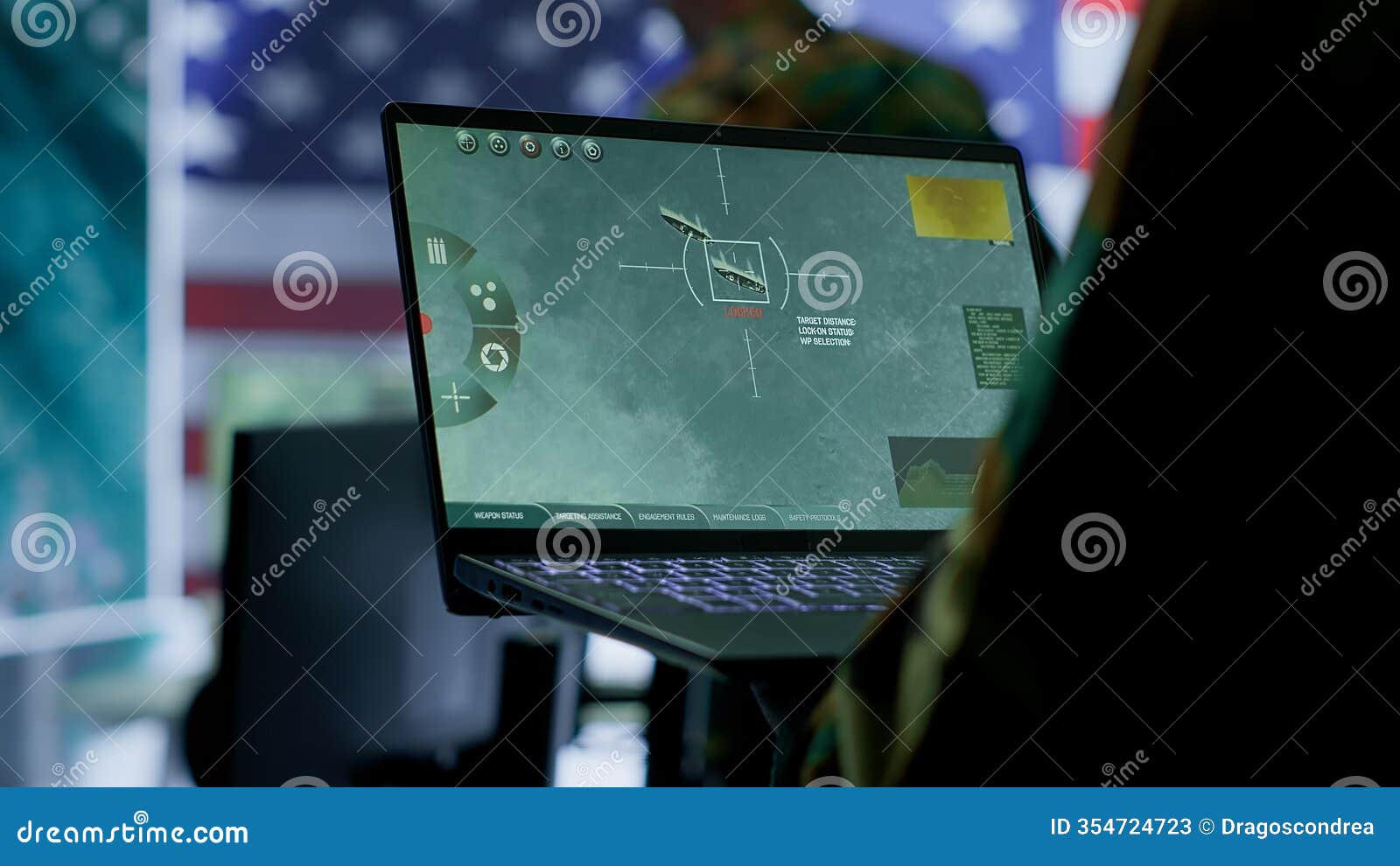 Intelligence Officers in American Military Uniforms Work in Command ...