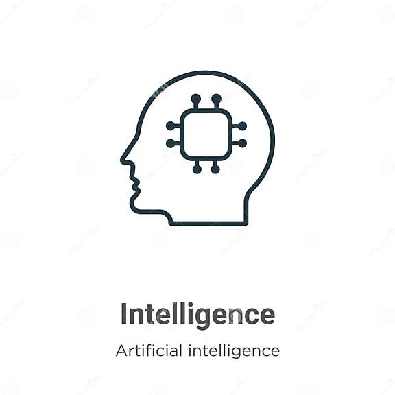 Intelligence Outline Vector Icon. Thin Line Black Intelligence Icon ...