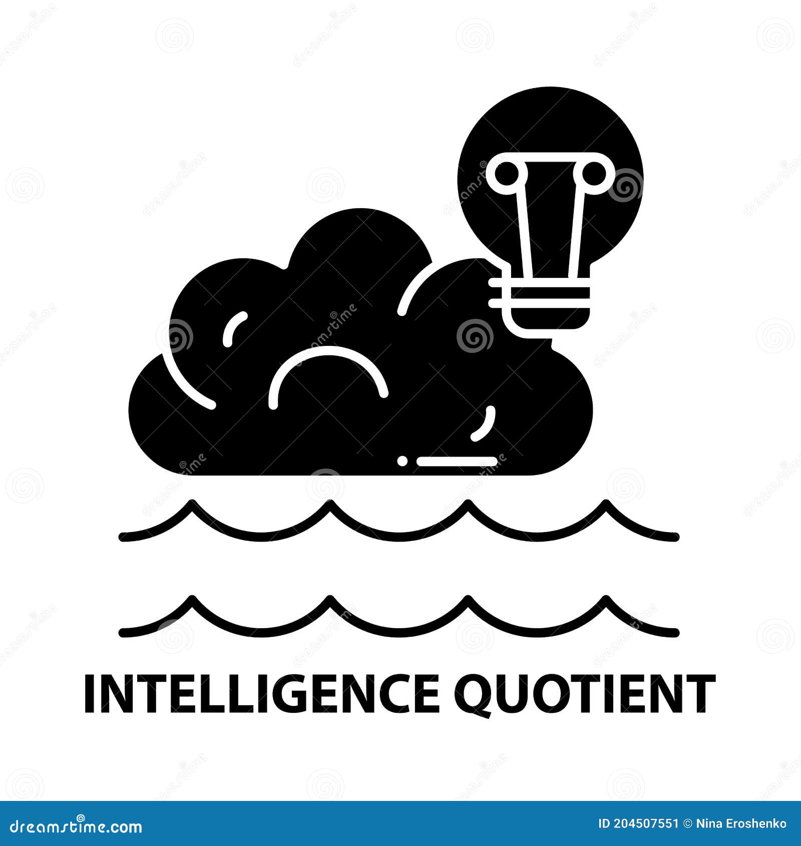 Intelligence Quotient Icon, Black Vector Sign with Editable Strokes ...
