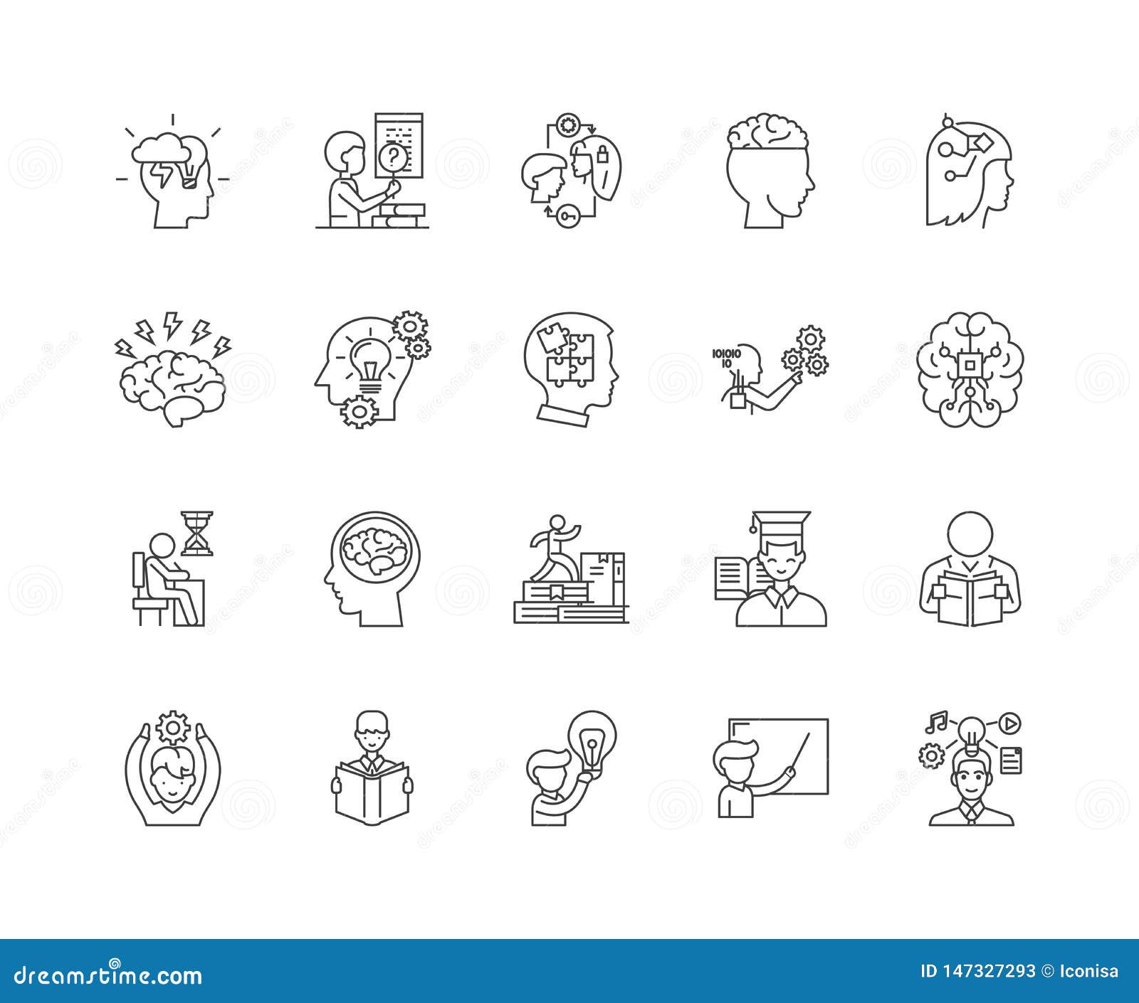 Intelligence System Line Icons, Signs, Vector Set, Outline Illustration ... Intelligence System Line Icons, Signs, Vector Set, Outline Illustration ...