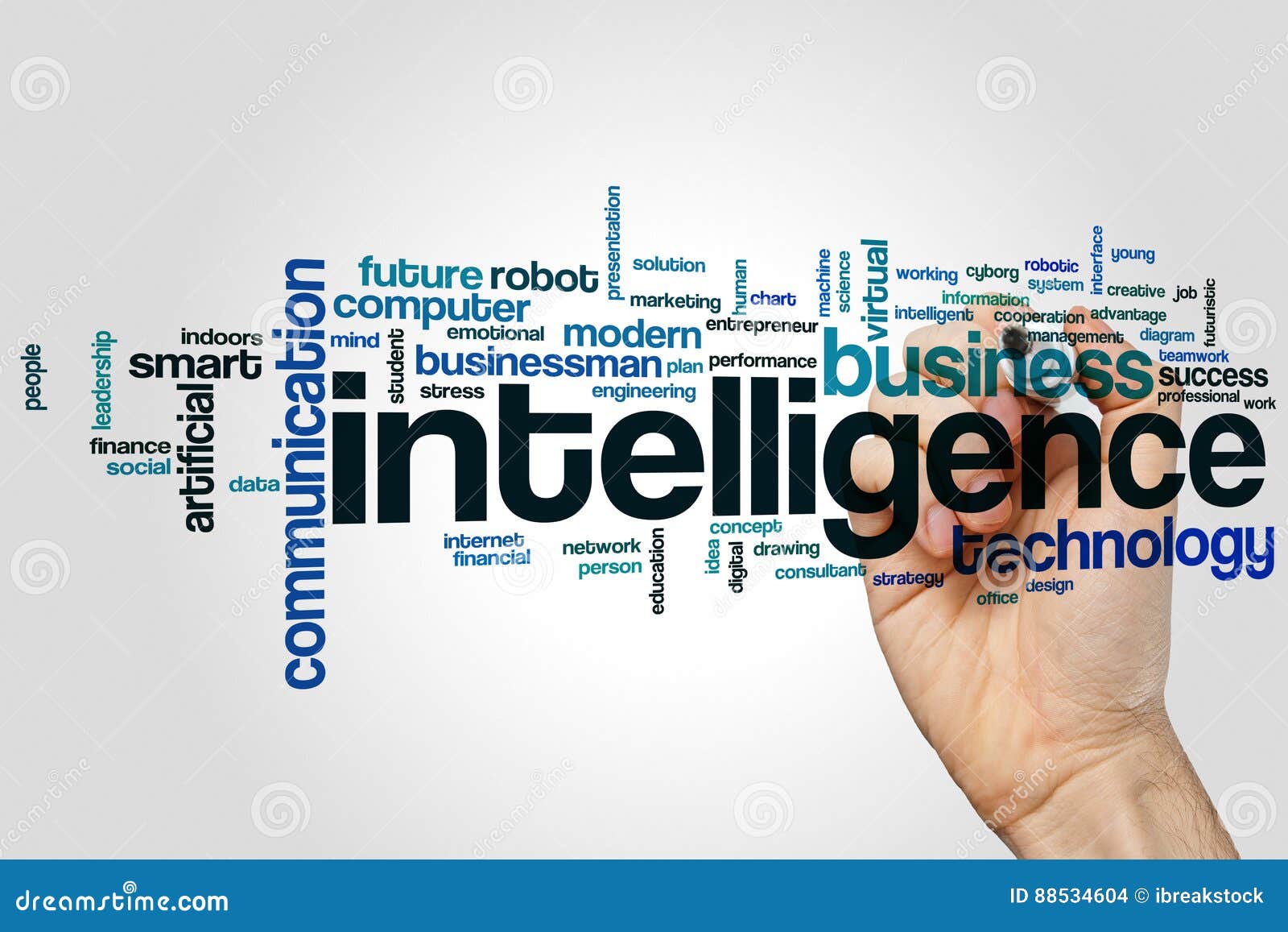 Intelligence word cloud stock photo. Image of internet - 88534604