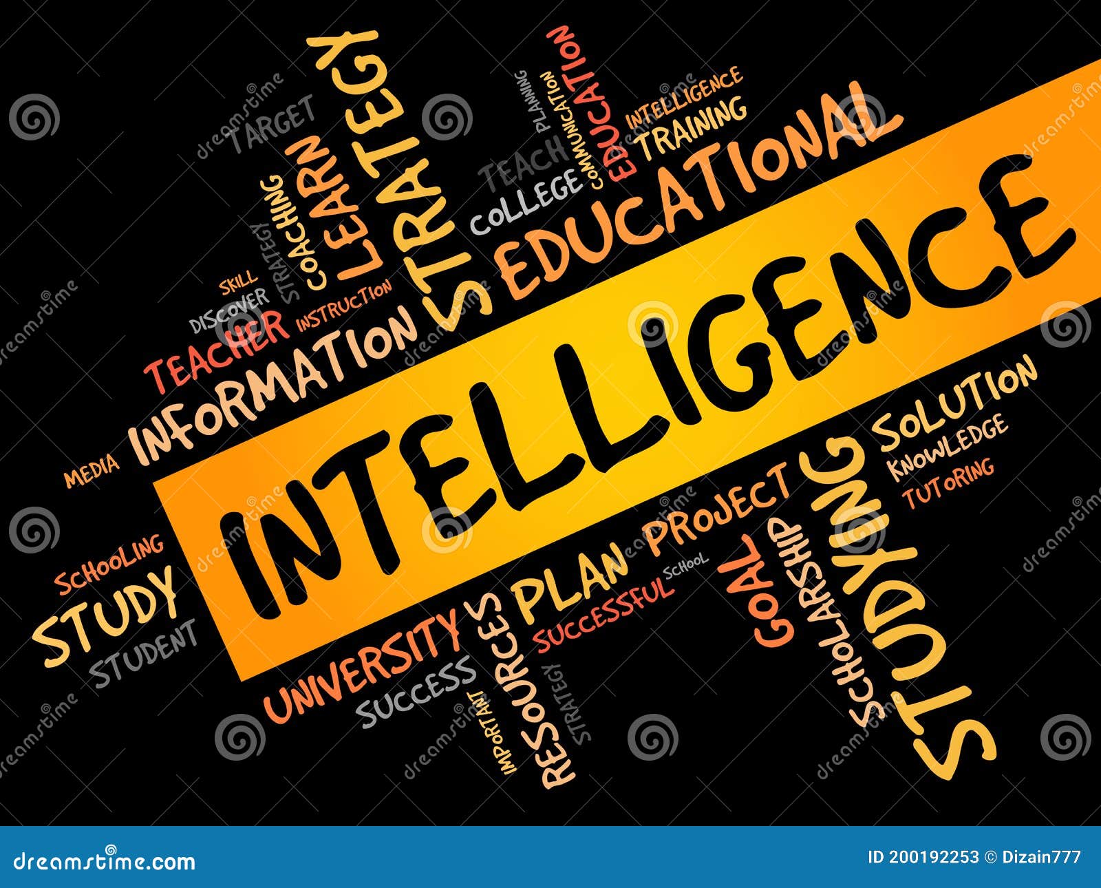 Intelligence word cloud stock illustration. Illustration of business ...