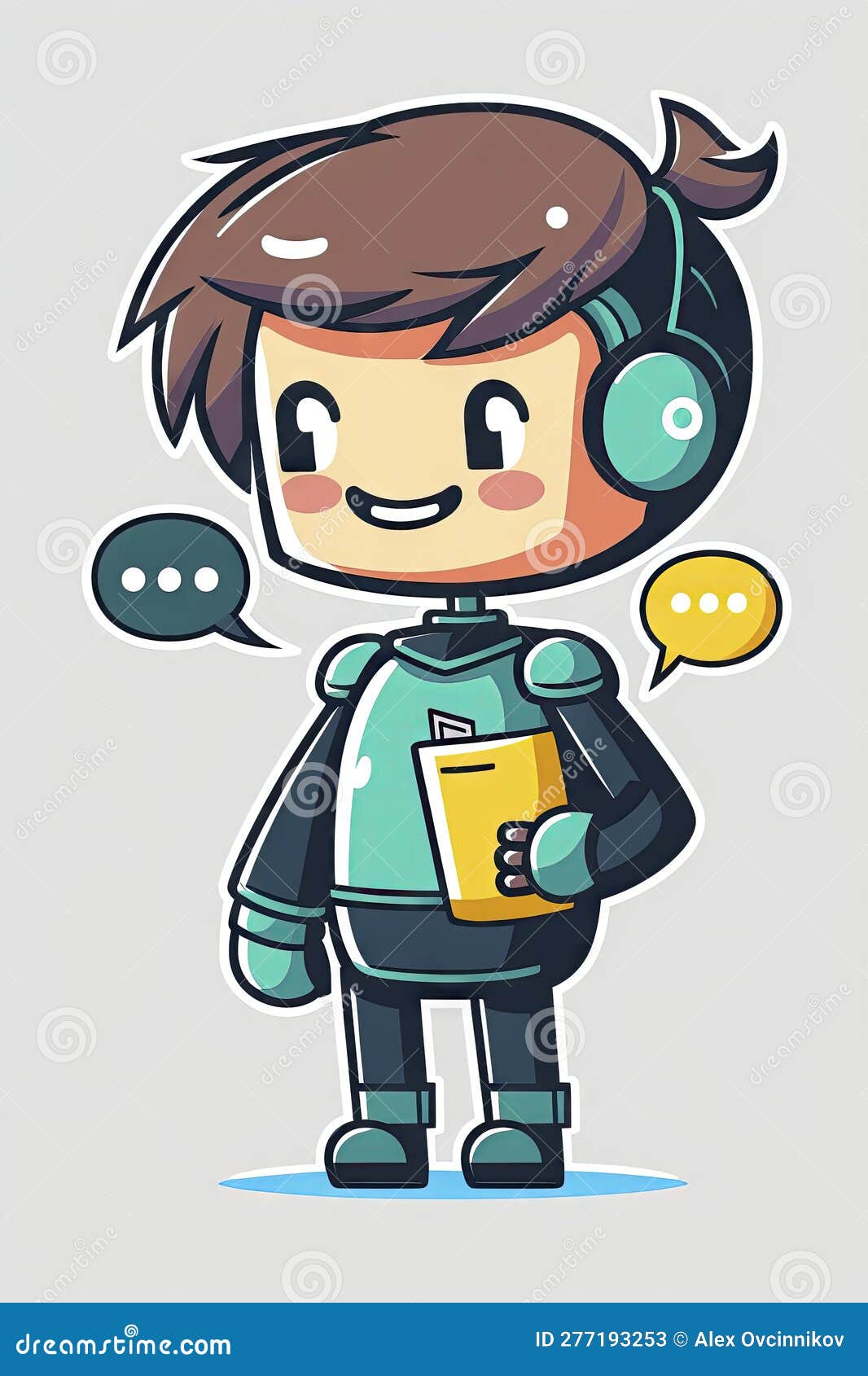 Intelligent Assistant Character in Chatbot Messenger. Perfect for Web ...
