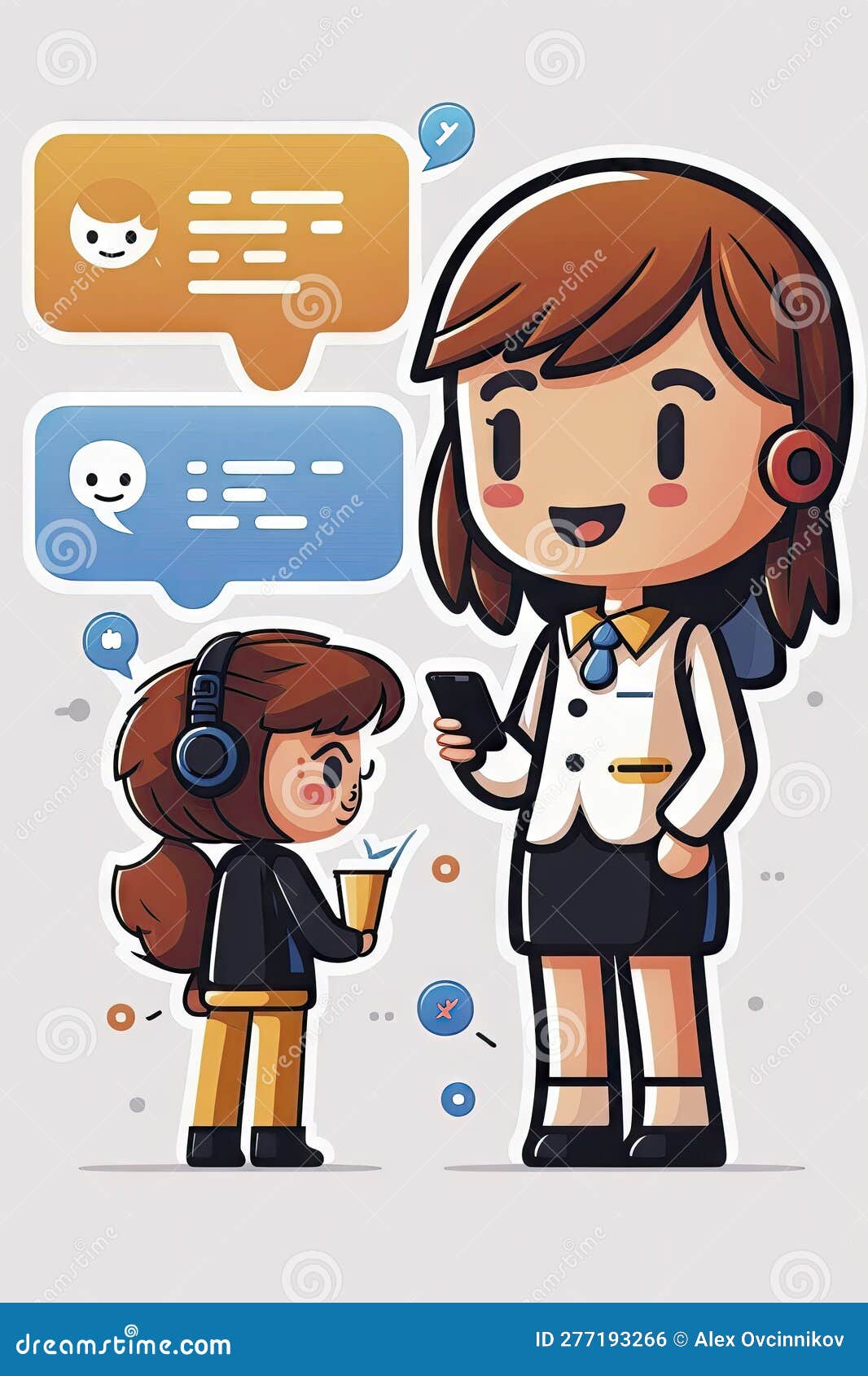 Intelligent Assistant Character in Chatbot Messenger. Perfect for Web ...