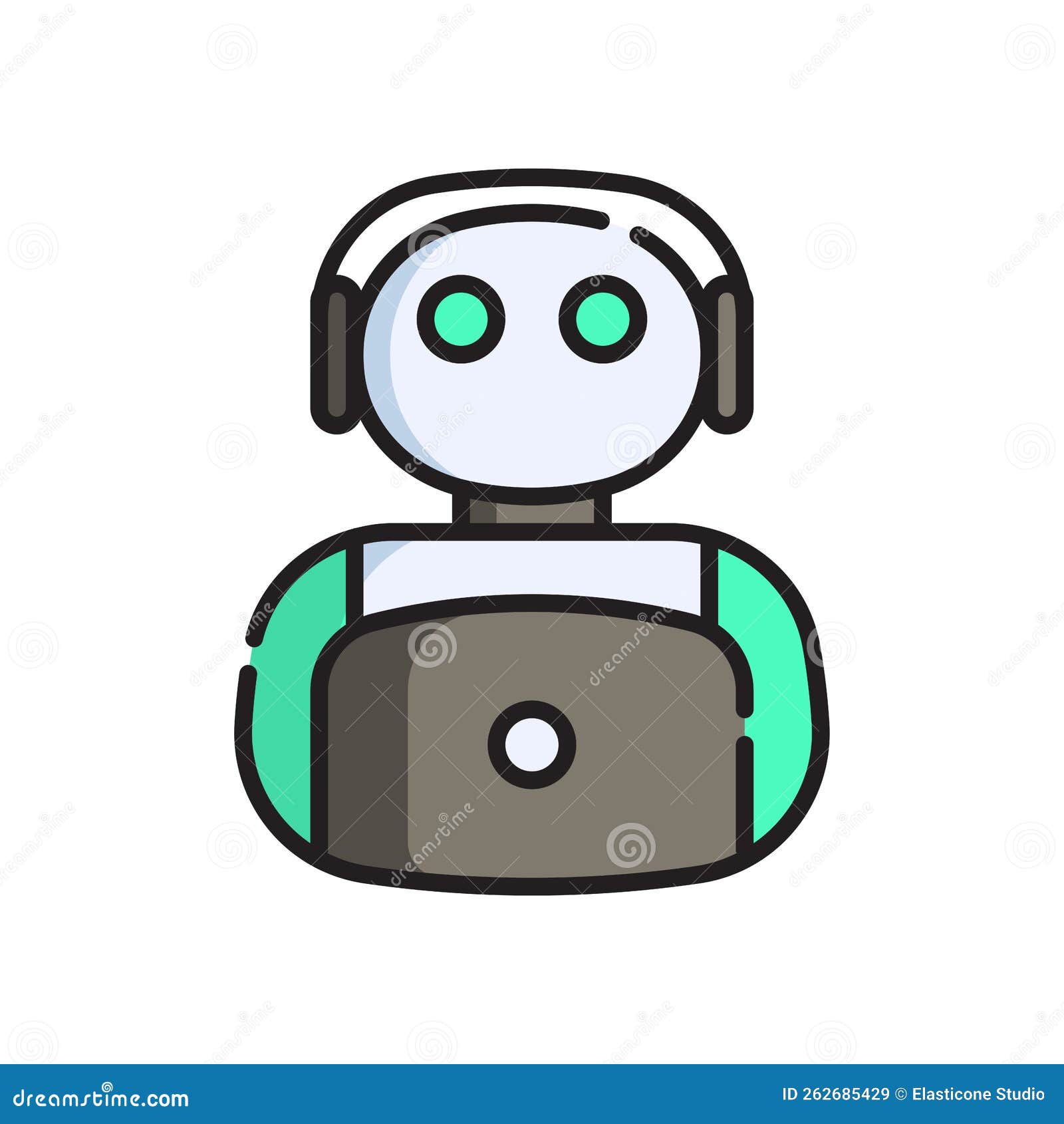 Intelligent Assistant Icon Vector Illustration. Flat Outline Cartoon ...