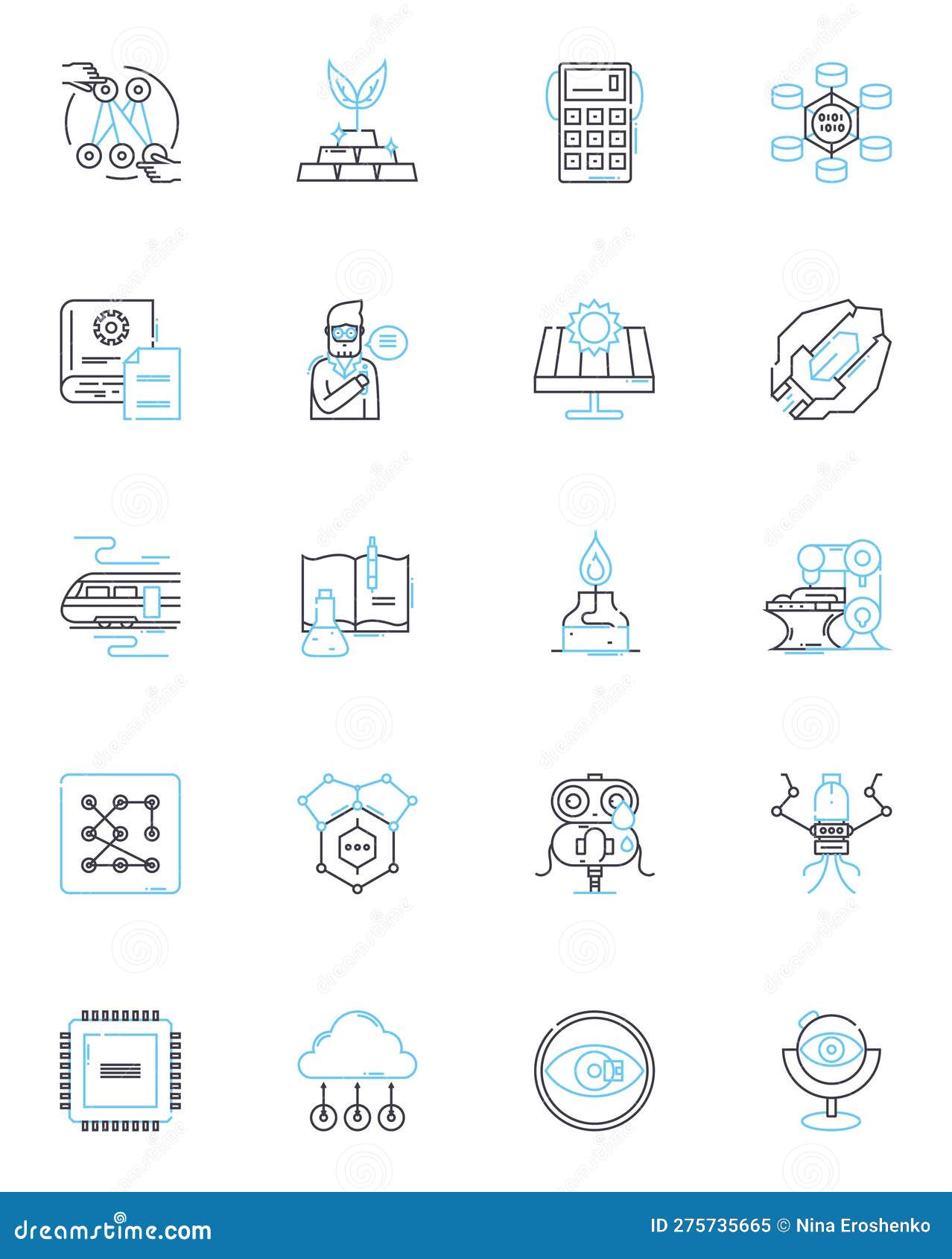 Intelligent Automation Linear Icons Set. Efficiency, Productivity ... Intelligent Automation Linear Icons Set. Efficiency, Productivity ...