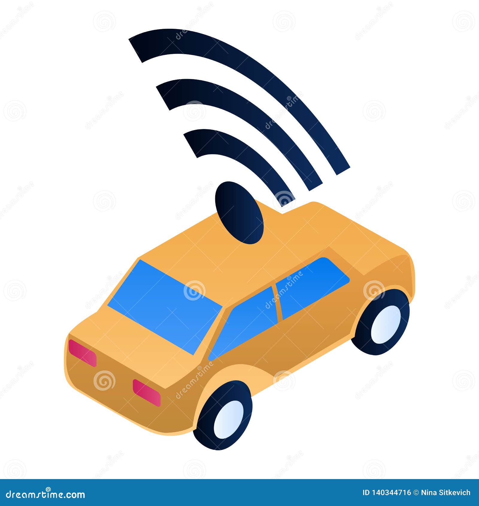 Intelligent Car Icon, Isometric Style Stock Vector - Illustration of ...