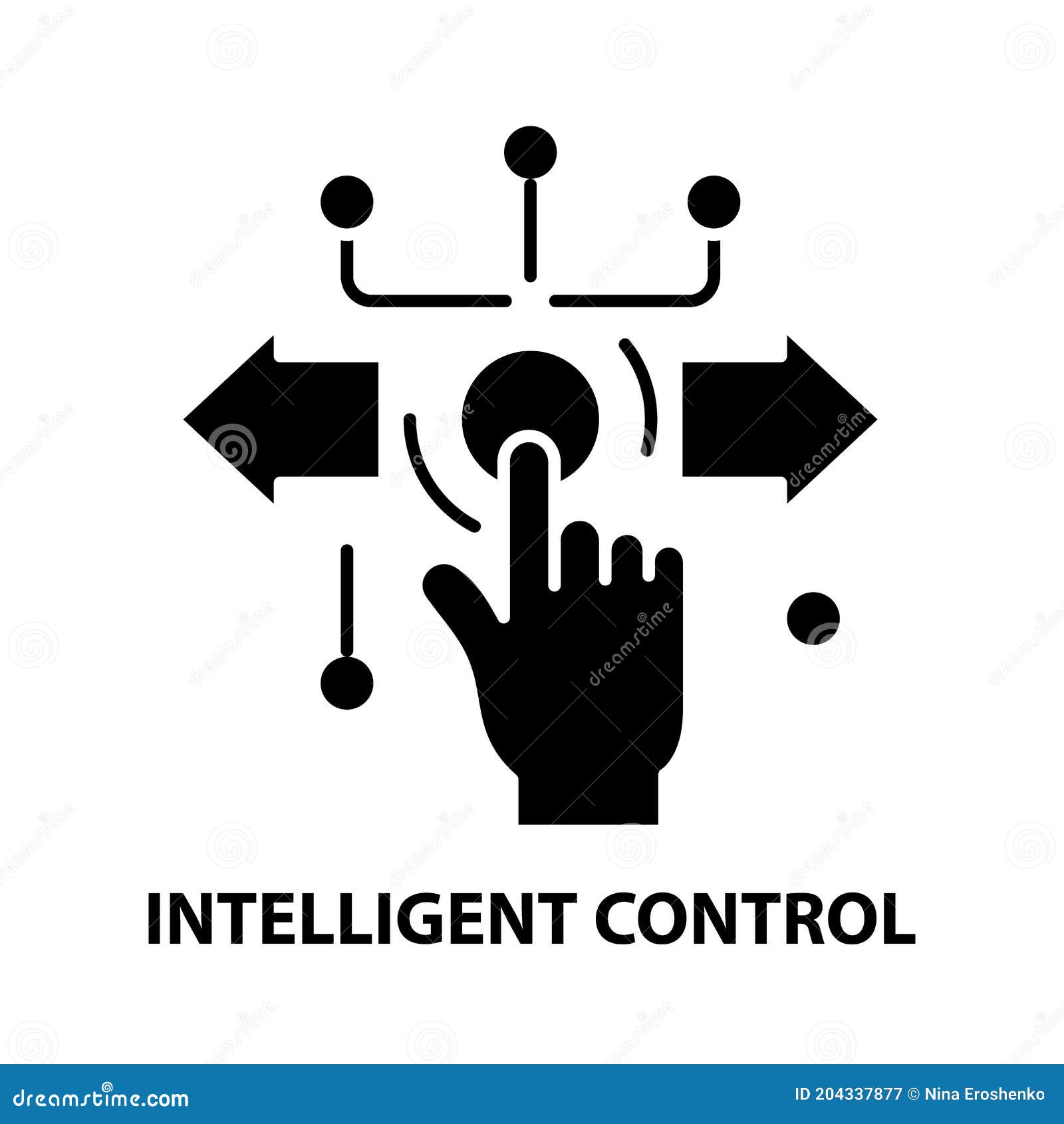 Intelligent Control Icon, Black Vector Sign with Editable Strokes ...