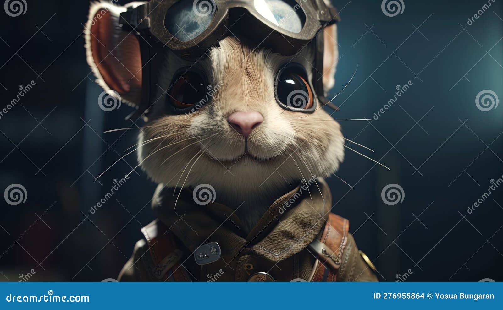 Intelligent Cooperative Pilot Mouse, Digital Art Illustration ...