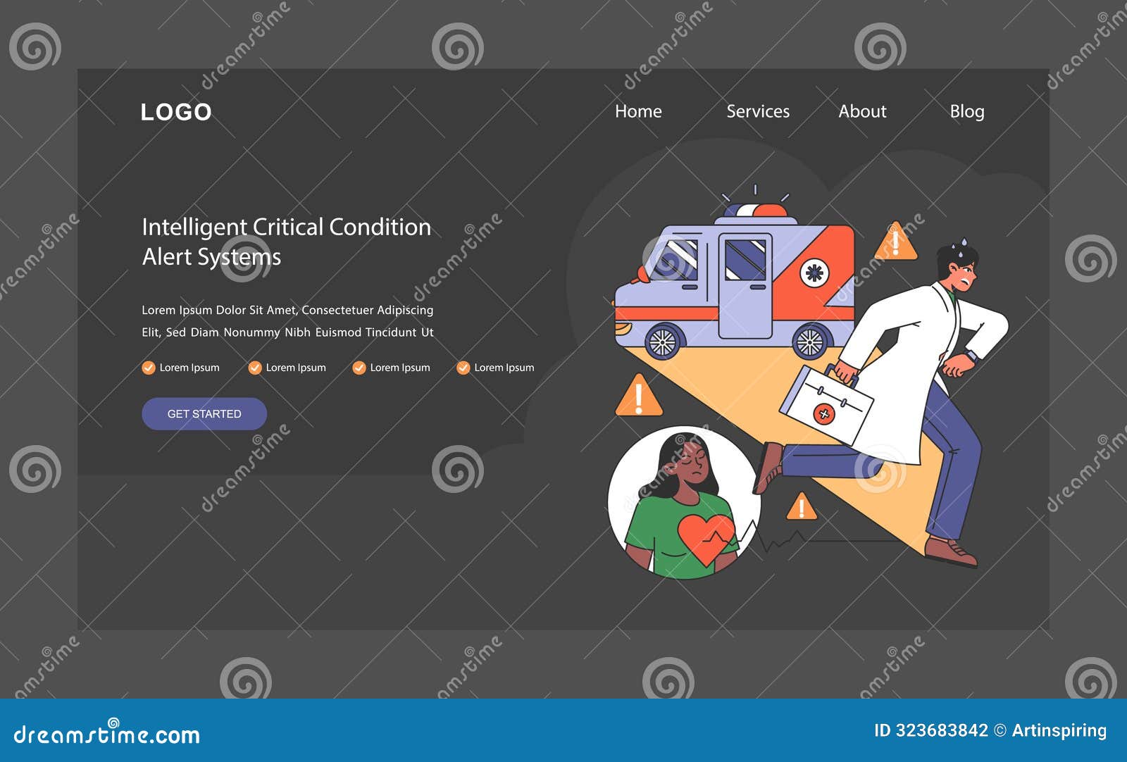 Intelligent Critical Condition Alert Systems Stock Vector ...