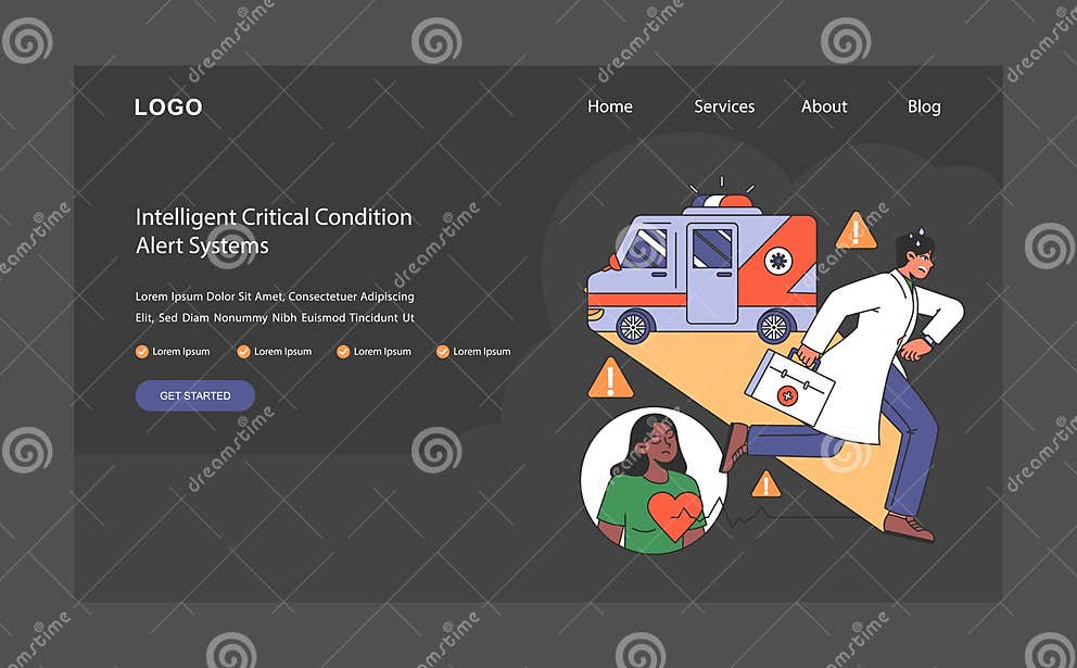 Intelligent Critical Condition Alert Systems Stock Vector ...