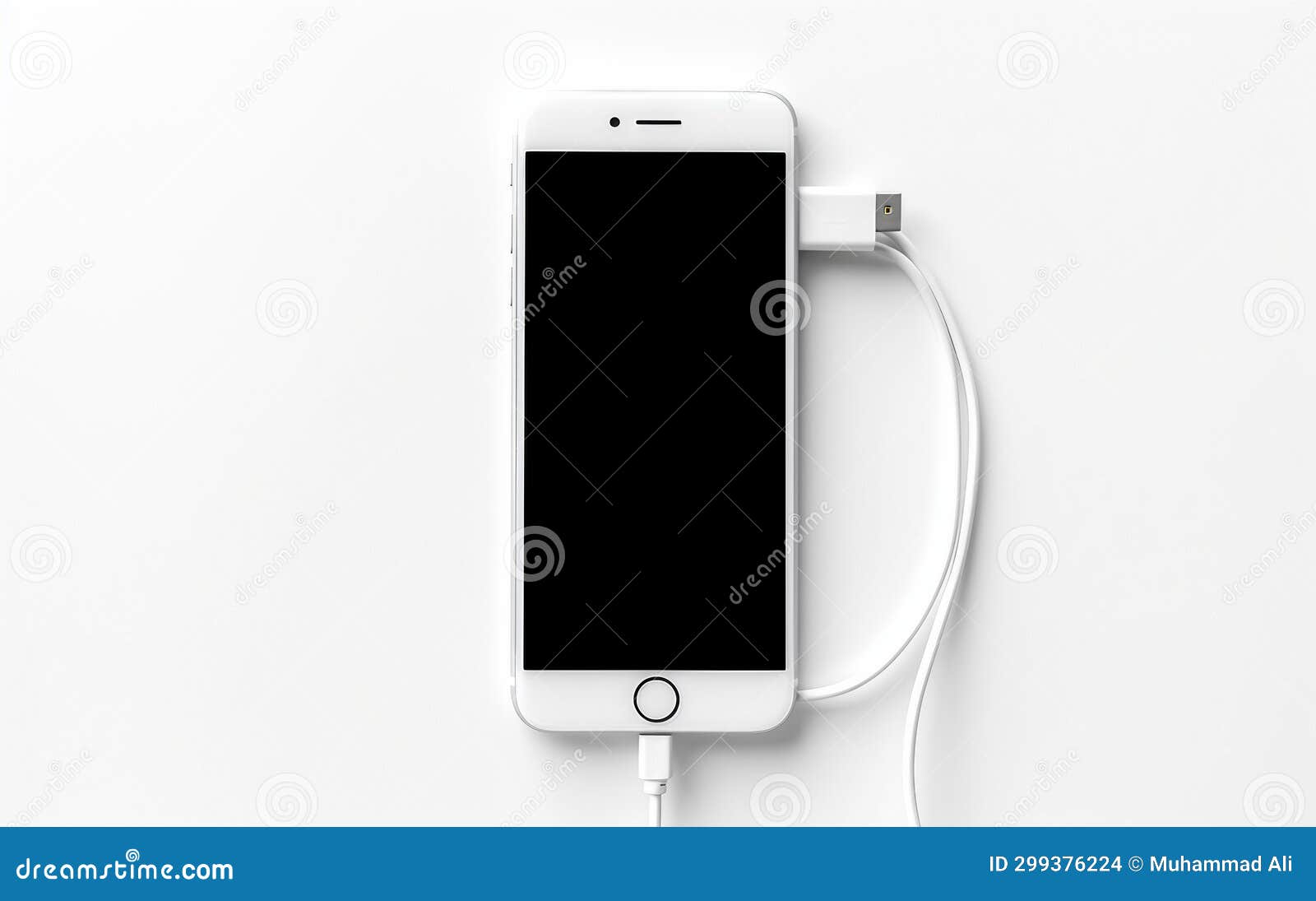 Intelligent Device Charging on White Background Stock Photo - Image of ...