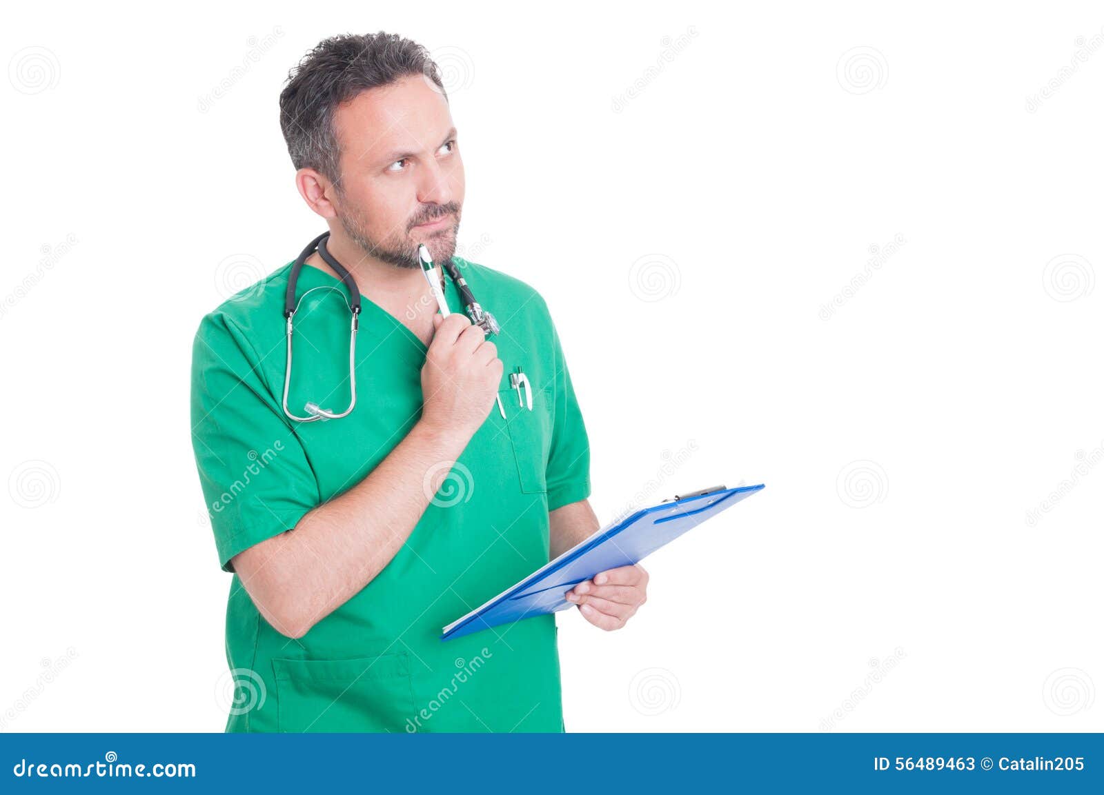 Intelligent Doctor or Medic Thinking Stock Image - Image of portrait ...
